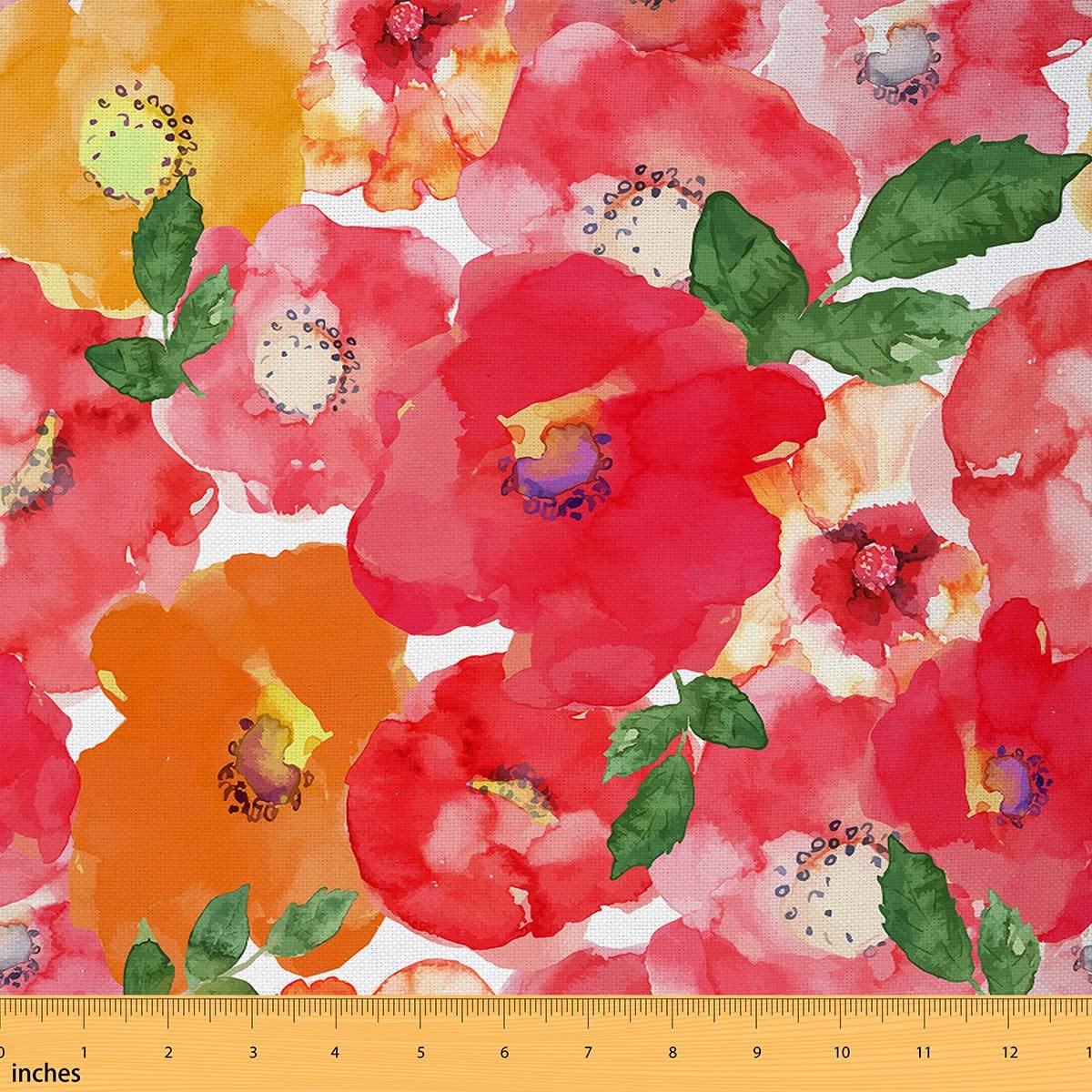 Amazon.com: Poppy Fabric by The Yard, Floral Upholstery Fabric ...