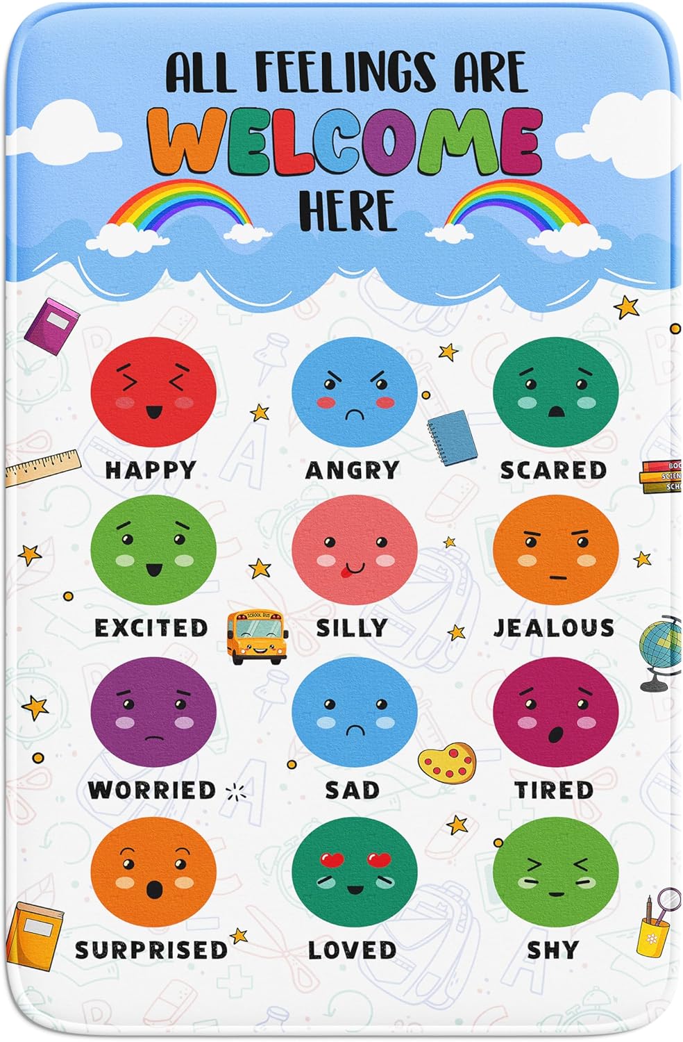 Amazon.com: Calming Corner Classroom Rug – Emotional Regulation Carpet ...