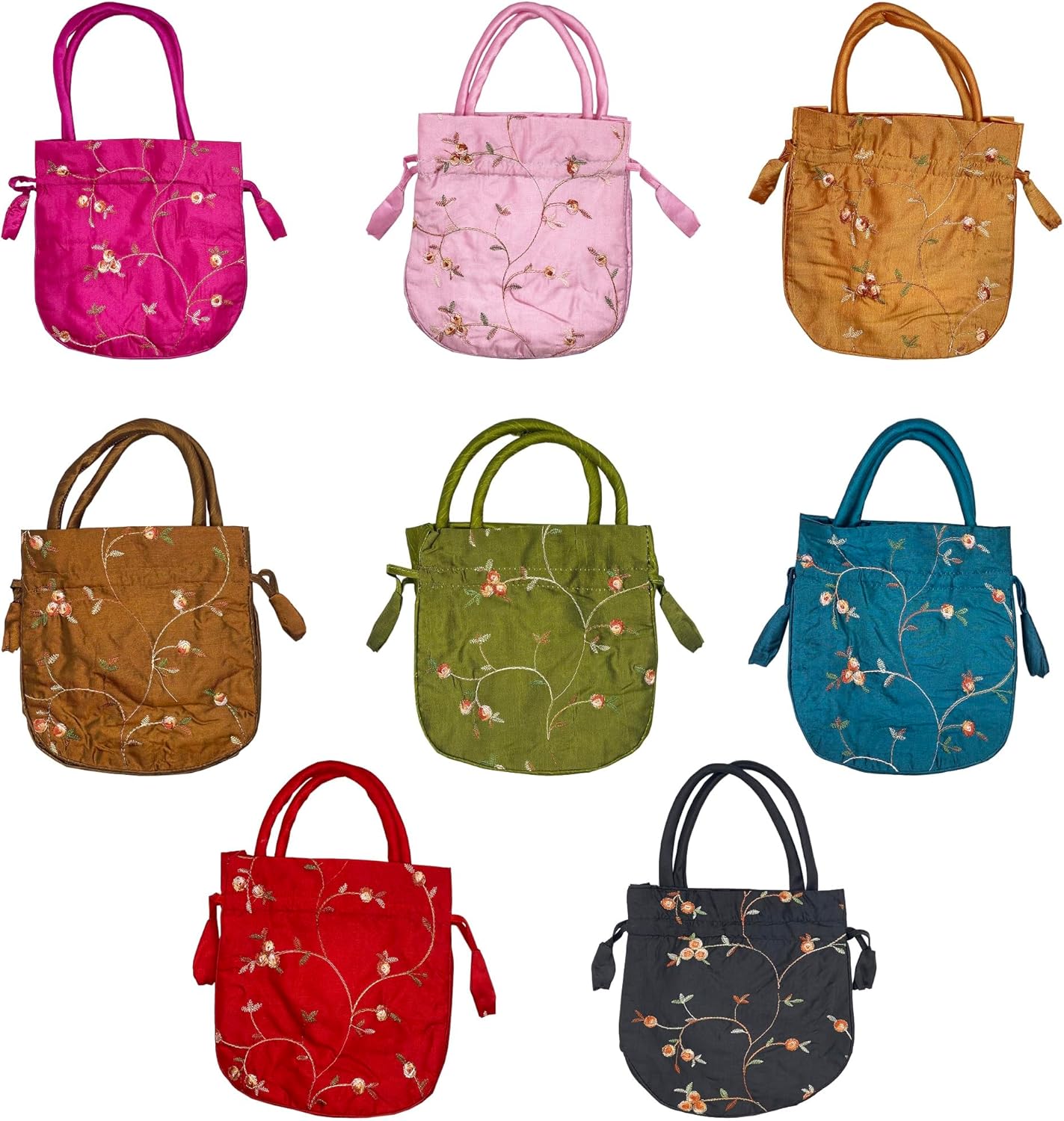 Amazon.com: MIAO JIN 8 Pcs Large Silk Brocade Drawstring Jewelry Pouch Bag Retro embroidery Gift ...