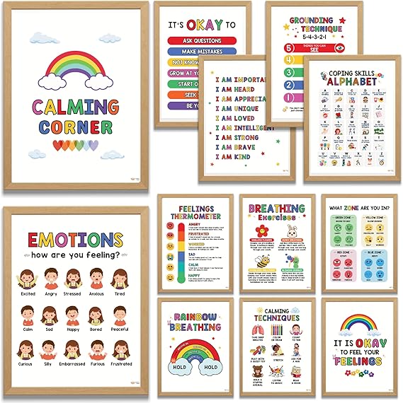 Amazon.com: 12 Calming Corner Poster Emotions Poster, Calming Corner ...