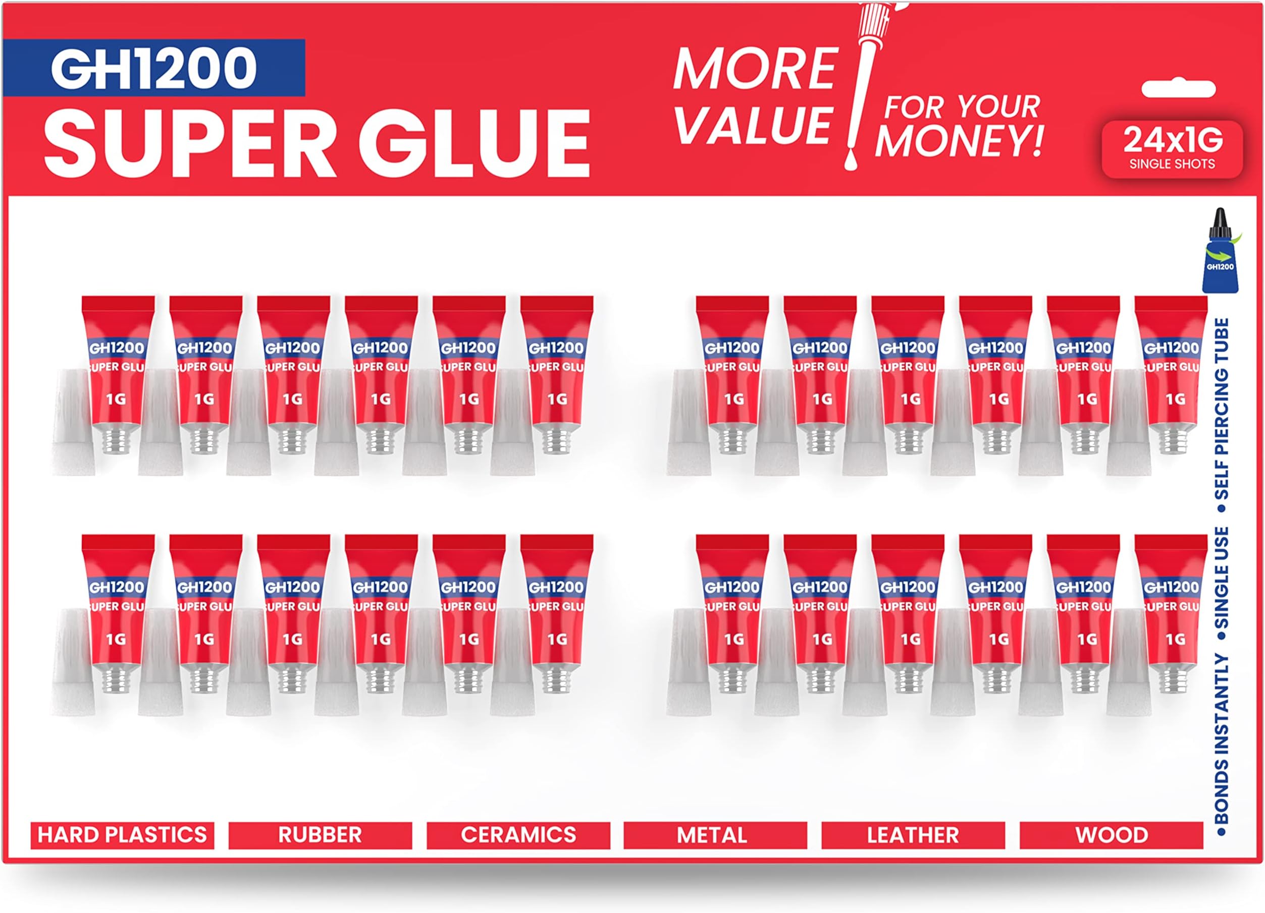 Amazon.com: Super Glue 15175 Mini Single Use Tubes 5-Pack : Industrial ...
