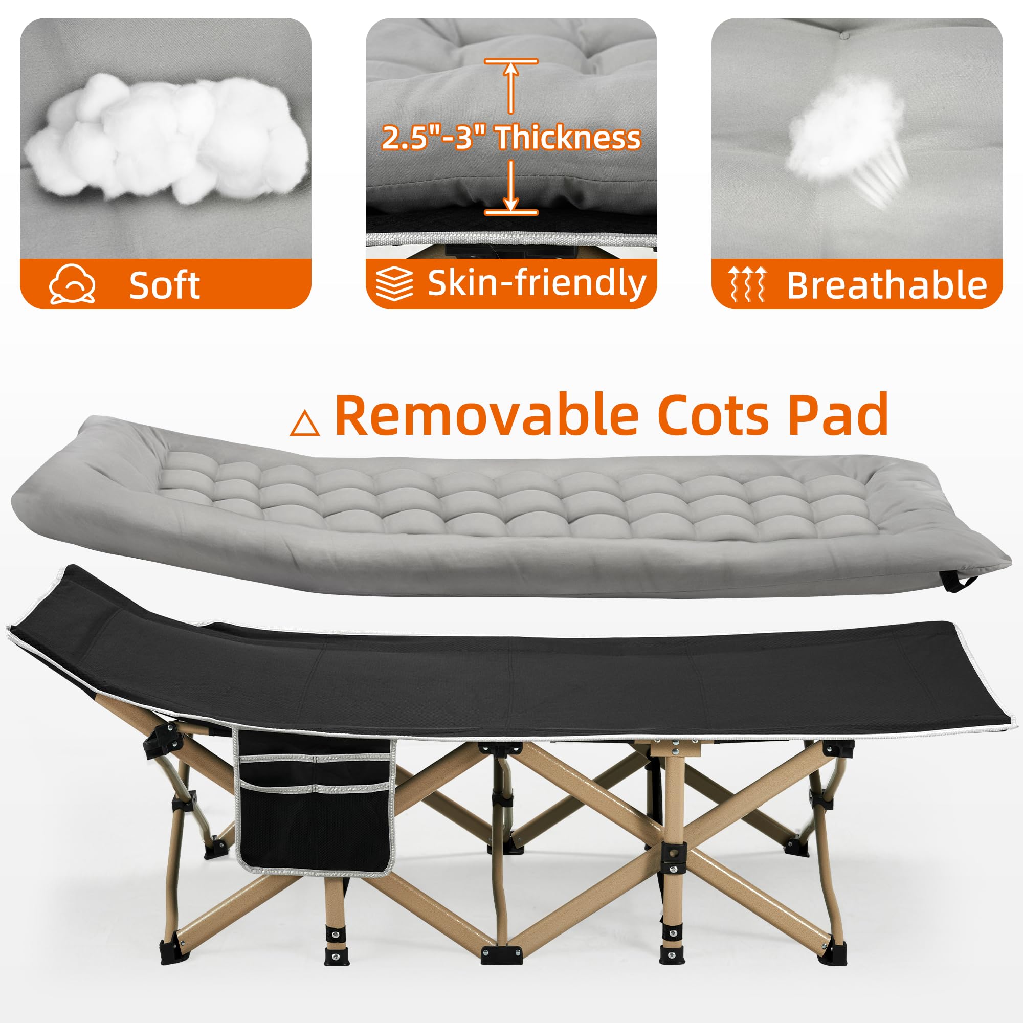 Snapklik.com : Fragess Portable Camping Cot, Sleeping Cot For Adult, 28 ...