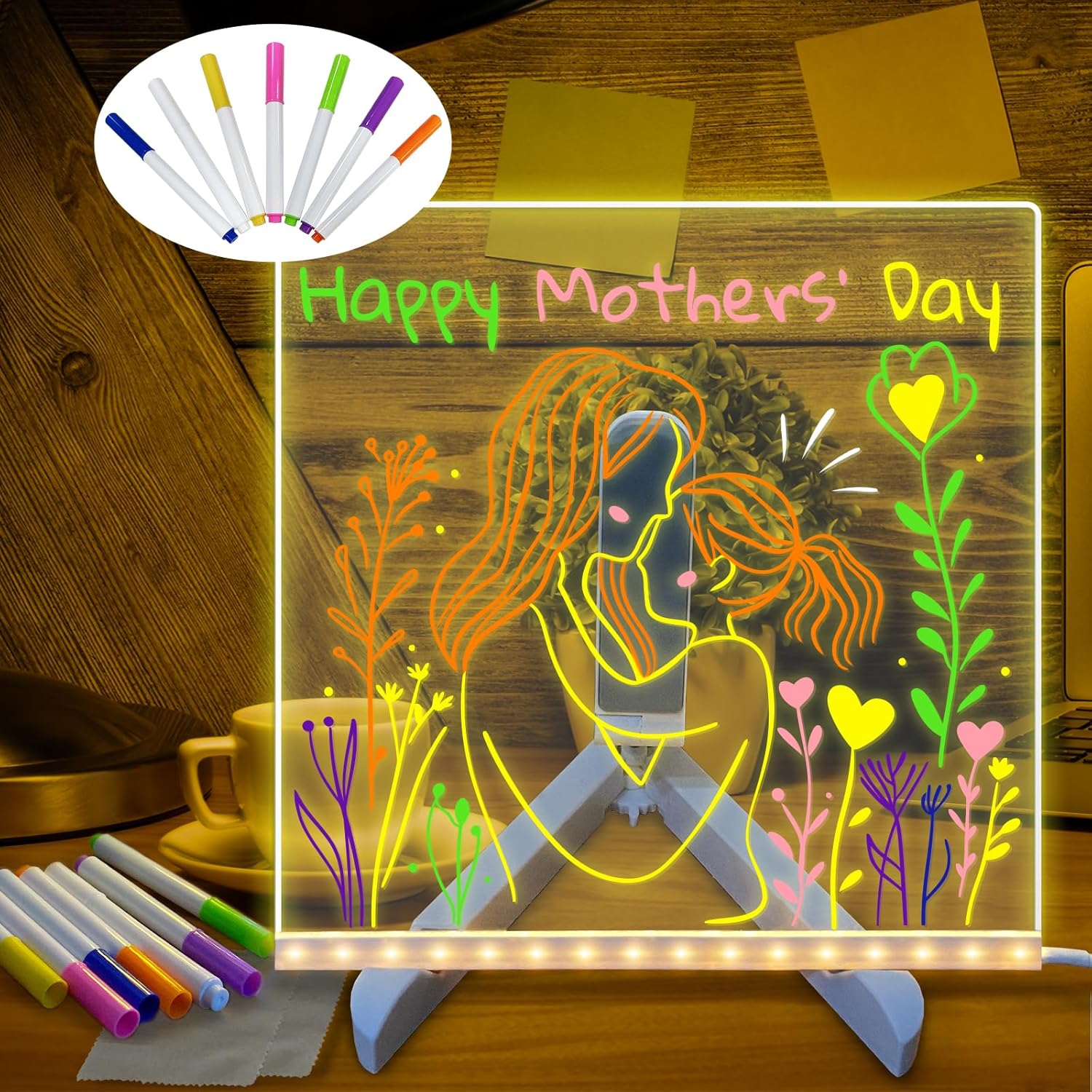 Tablero de notas LED con colores, tablero de marcador de mensajes ...