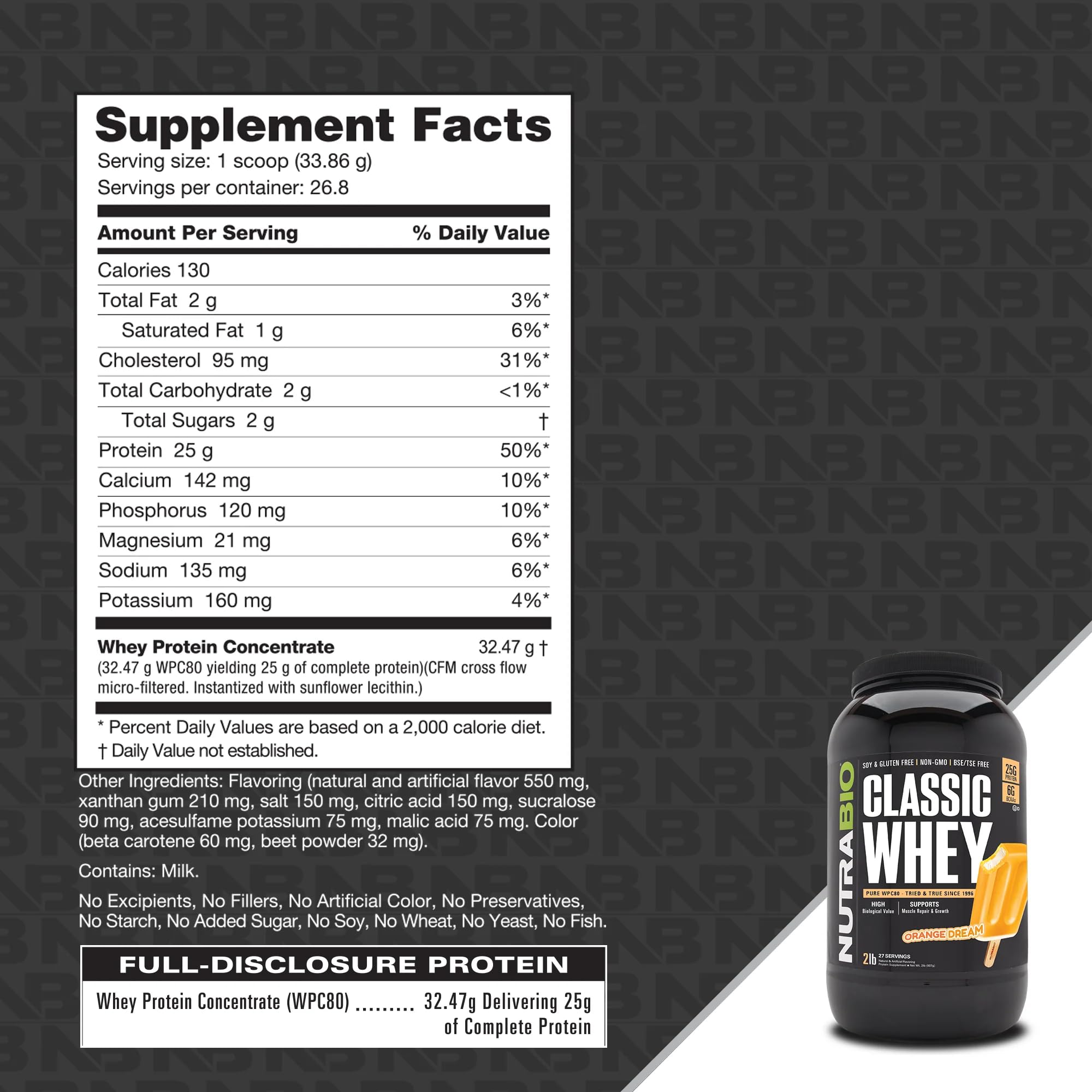 Snapklik.com : NutraBio Classic Whey Protein Powder- 25G Of Protein Per ...