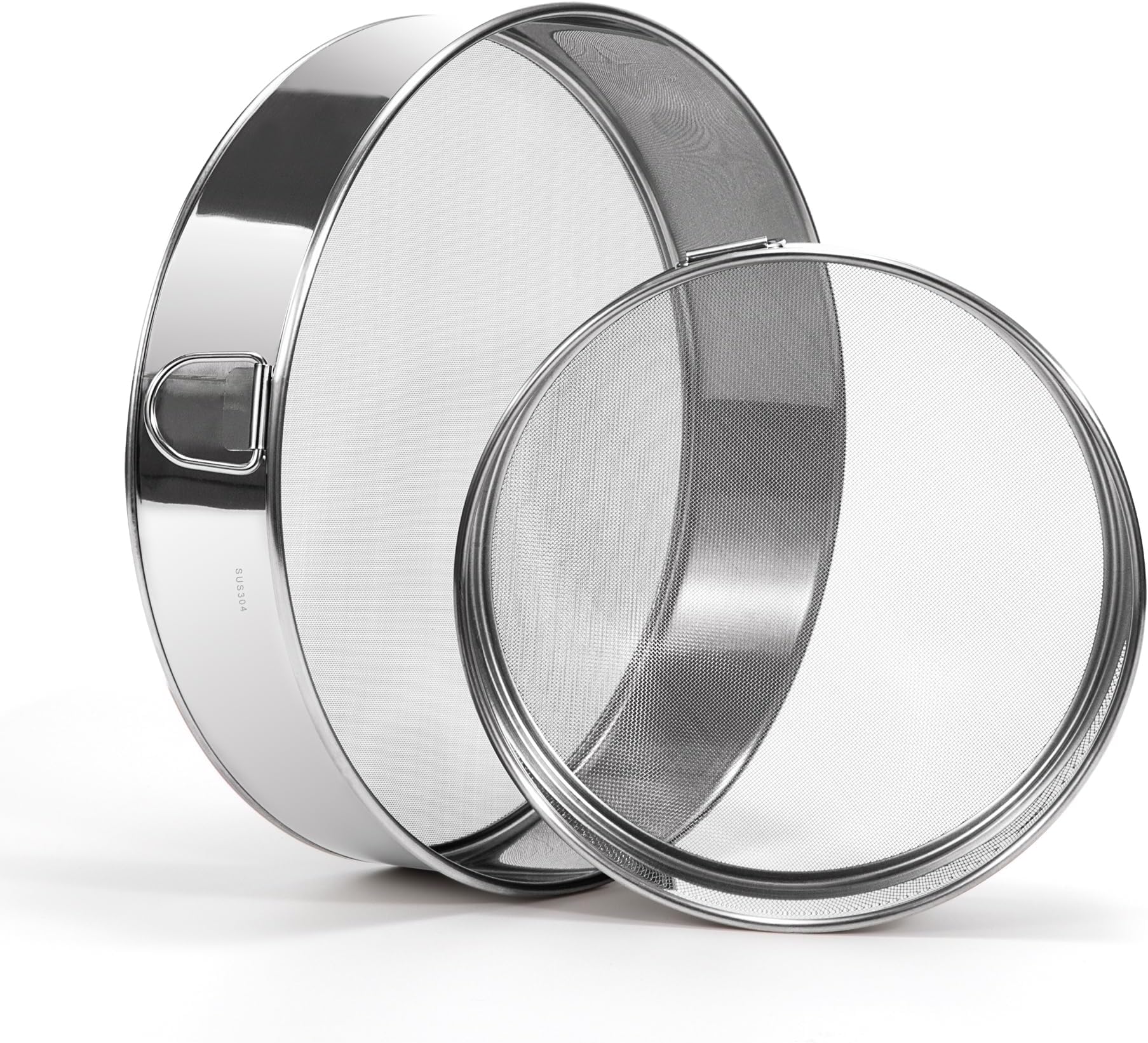 RECHCIGA 2 Stück Edelstahl Mehlsieb Feines Mehl Sieben mit Mehllöffel ...