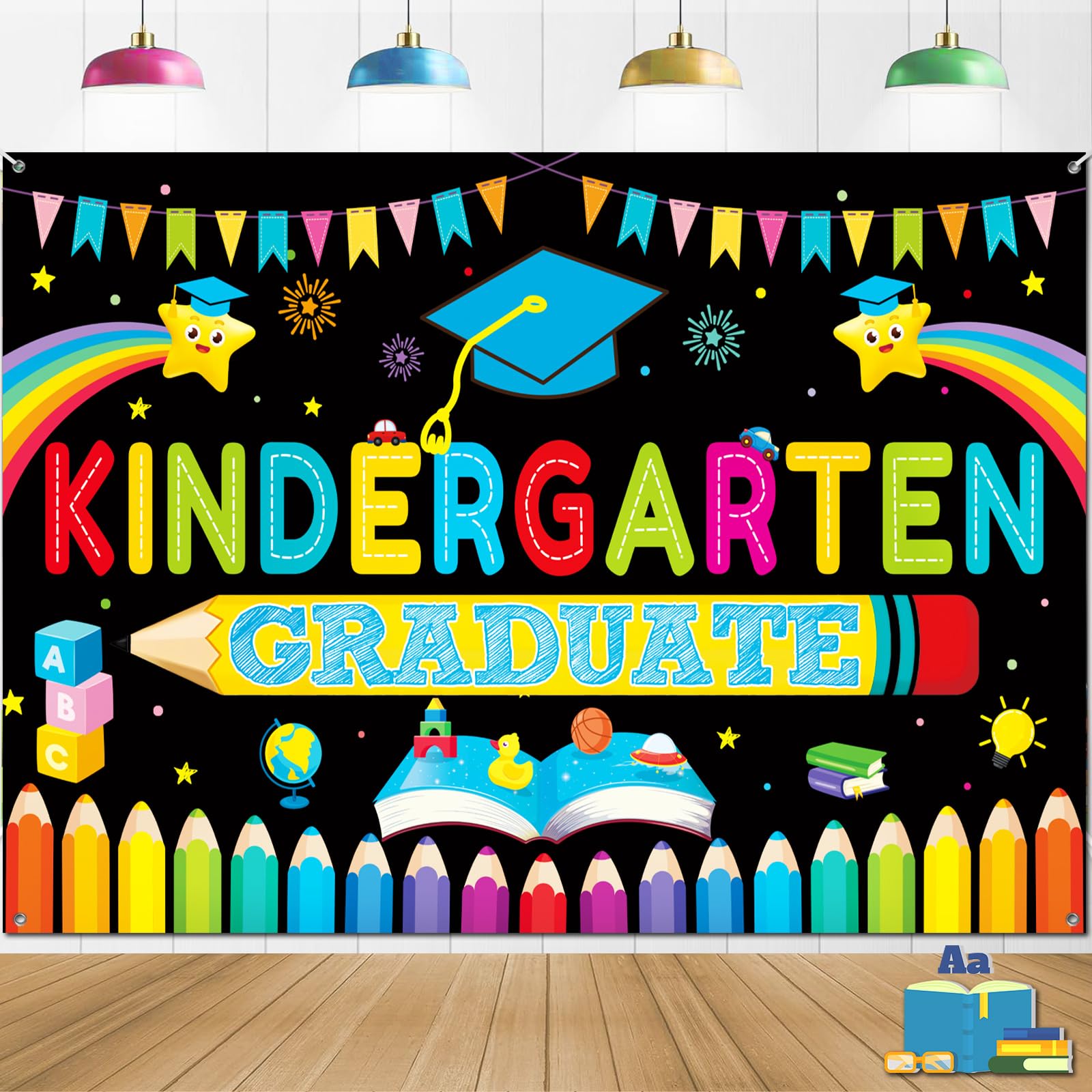 Amazon.com: Large 72x44 Inch Kindergarten Graduation Backdrop ...