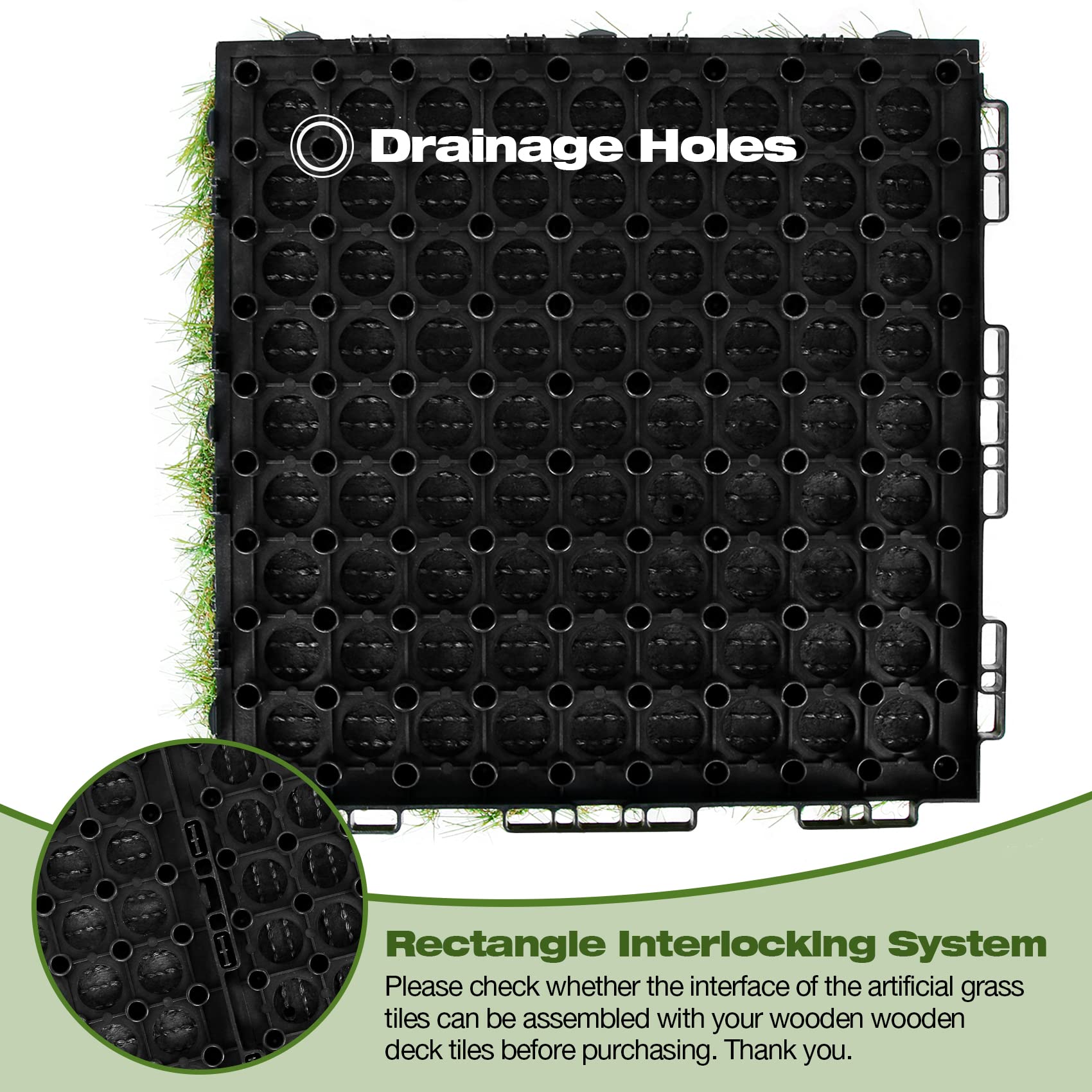 Snapklik.com : Interlocking Artificial Grass Turf Tiles, Fake Grass ...