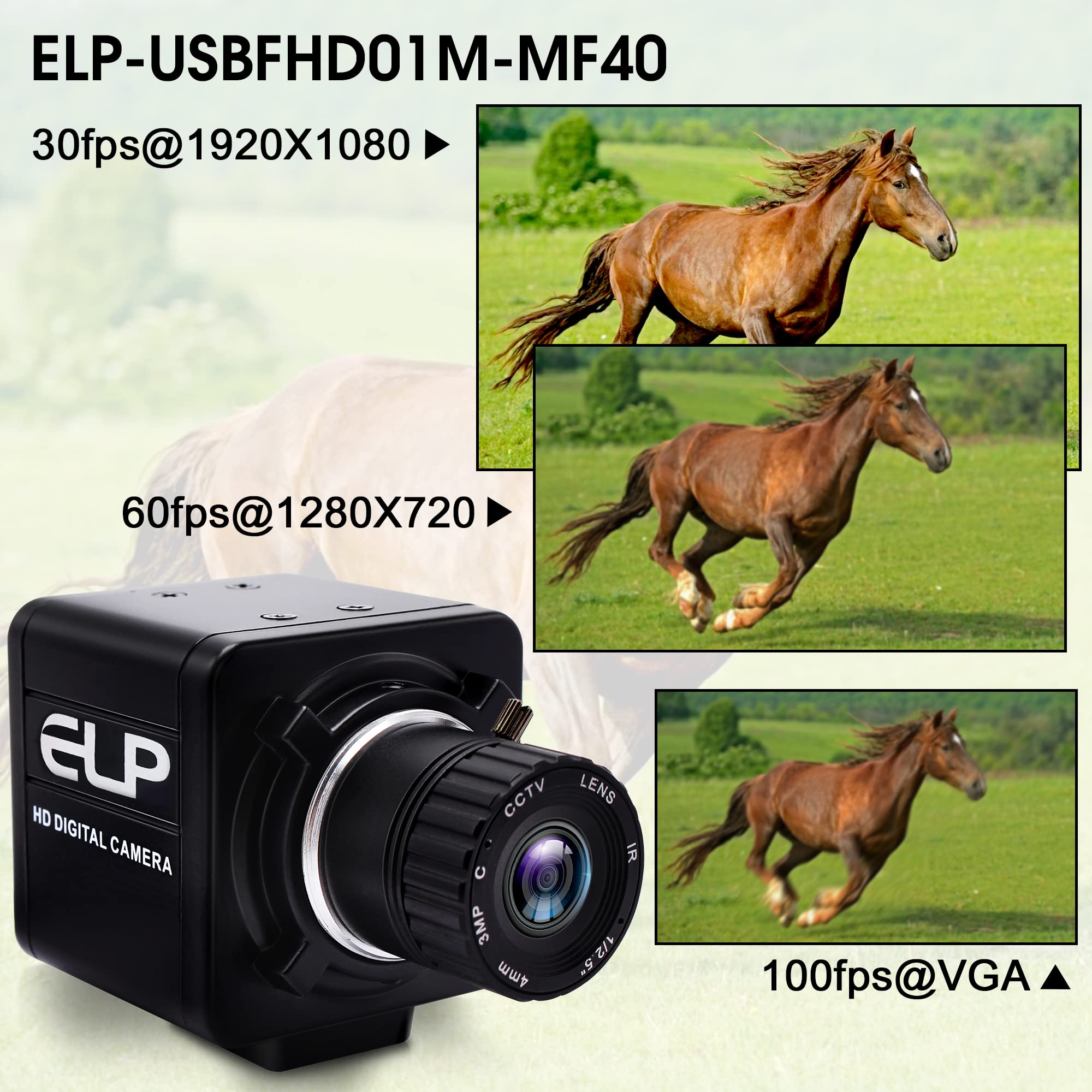 ELP USB Camera Manual Zoom 4mm Lens Prototype Camera 2Megapixel 1080p ...