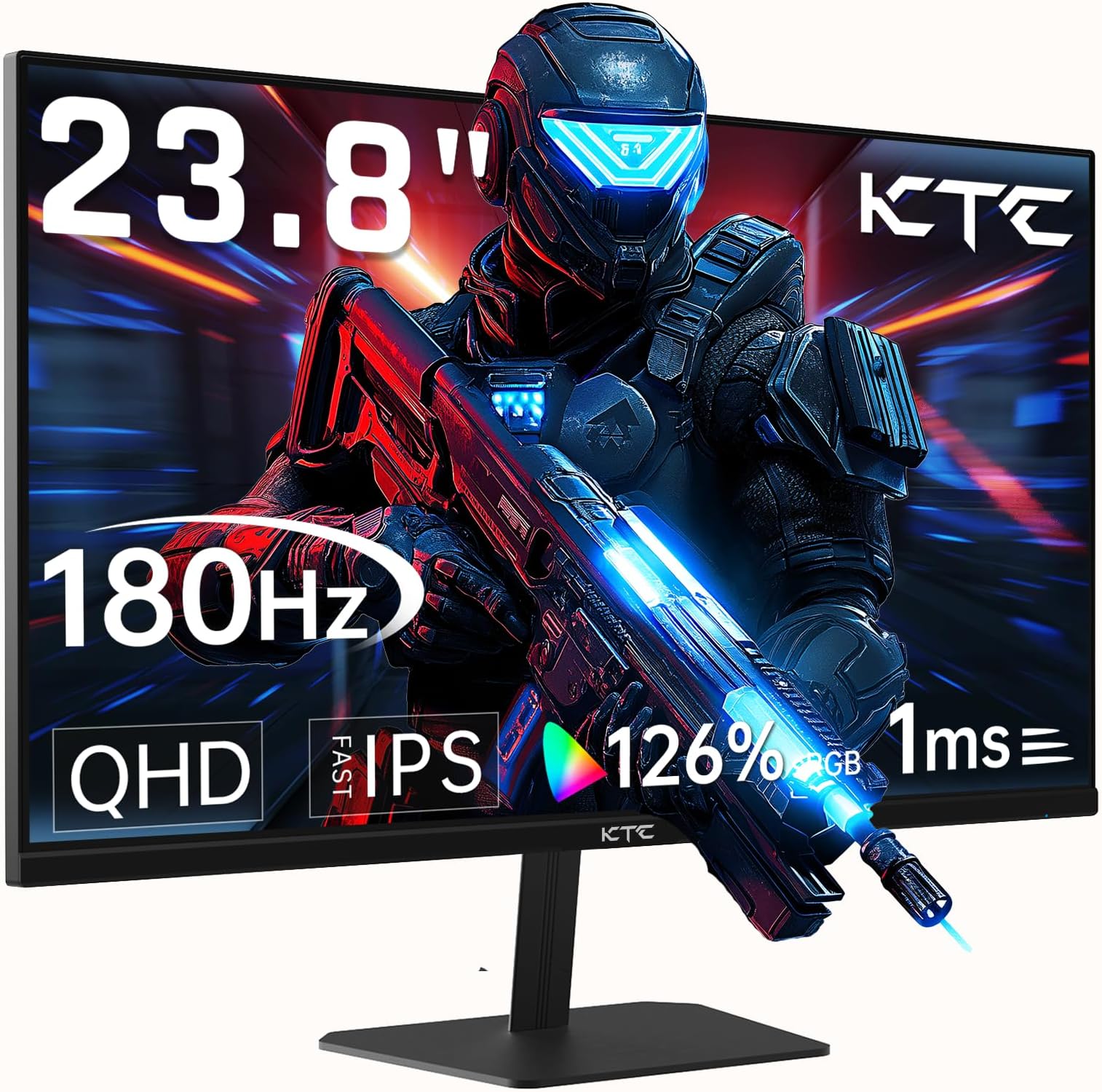KTC Monitor para Juegos de 24 Pulgadas y 180 Hz, Monitor para Juegos de PC IPS rápido QHD 2K ...