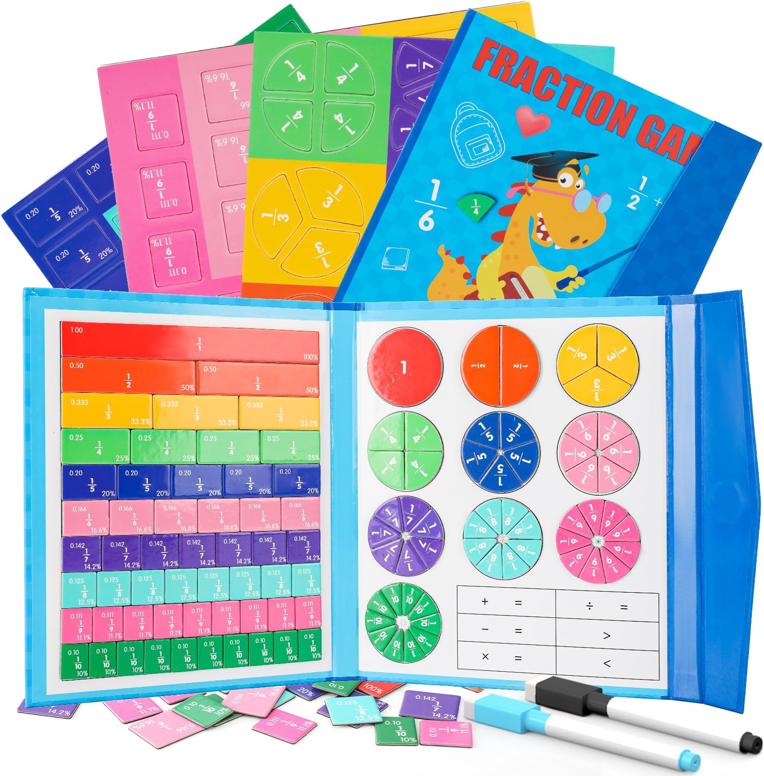 Amazon.com: Magnetic Fraction Educational Puzzle for Kids, New Magnetic ...