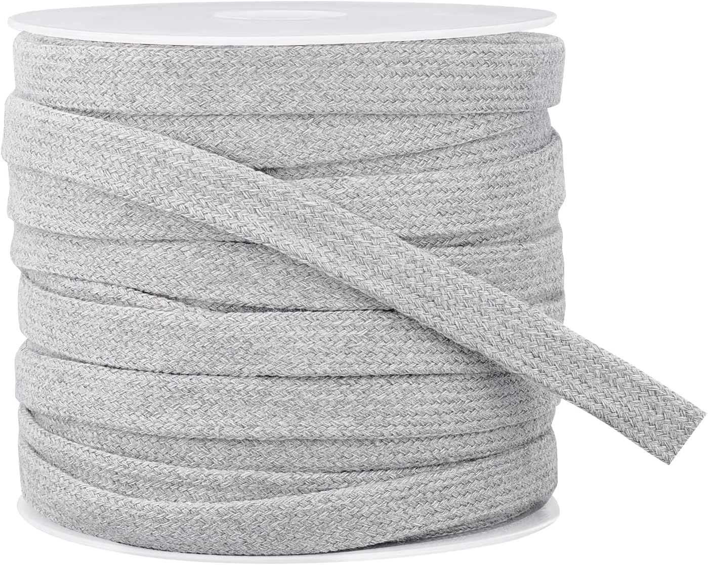 BENECREAT 25m Grey Flat Drawstring Cord Replacement, 11mm Wide Double ...