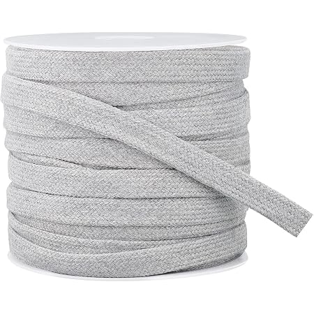 BENECREAT 25m Grey Flat Drawstring Cord Replacement, 11mm Wide Double ...
