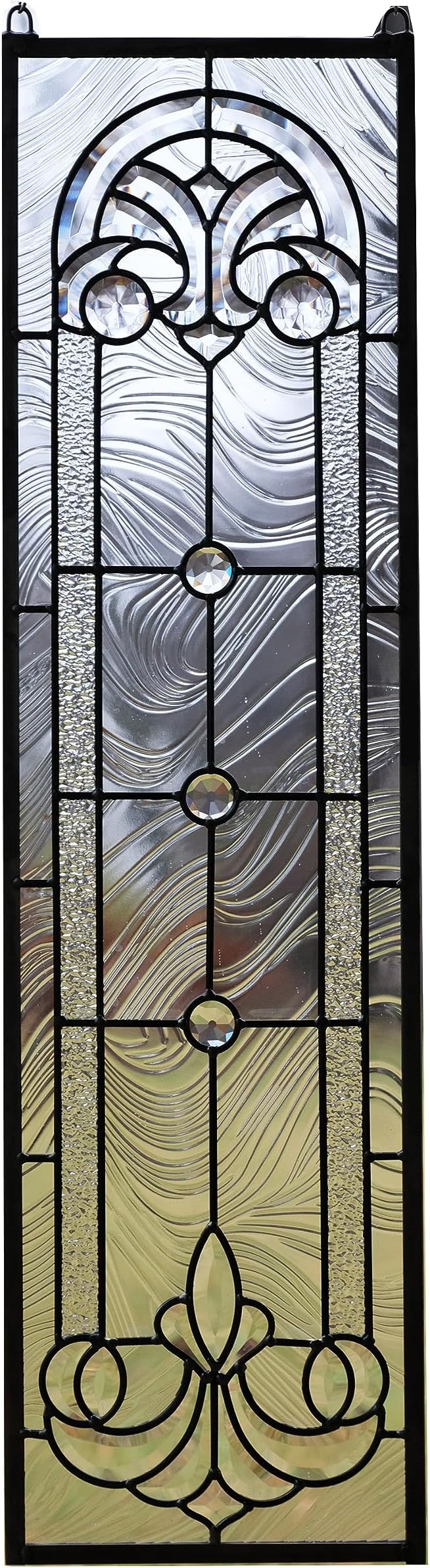 Amazon.com: 10" x 36" Stunning All Clear Stained Glass Beveled Window ...