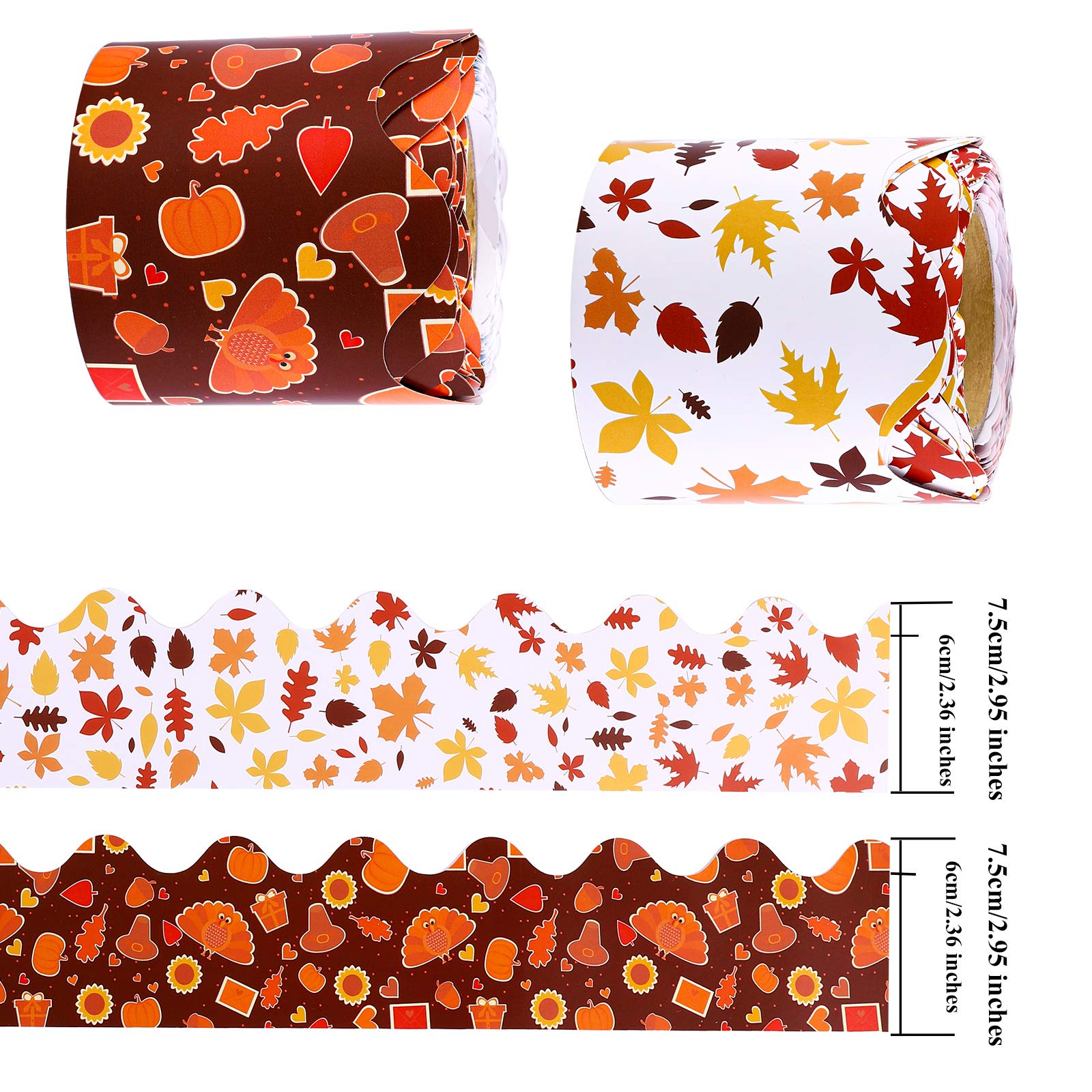 Snapklik.com : Elcoho 2 Rolls Fall Bulletin Board Borders Thanksgiving ...