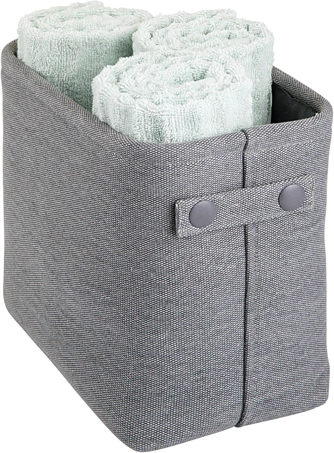 mDesign Fabric Storage Box – Household Storage Basket with Integrated ...
