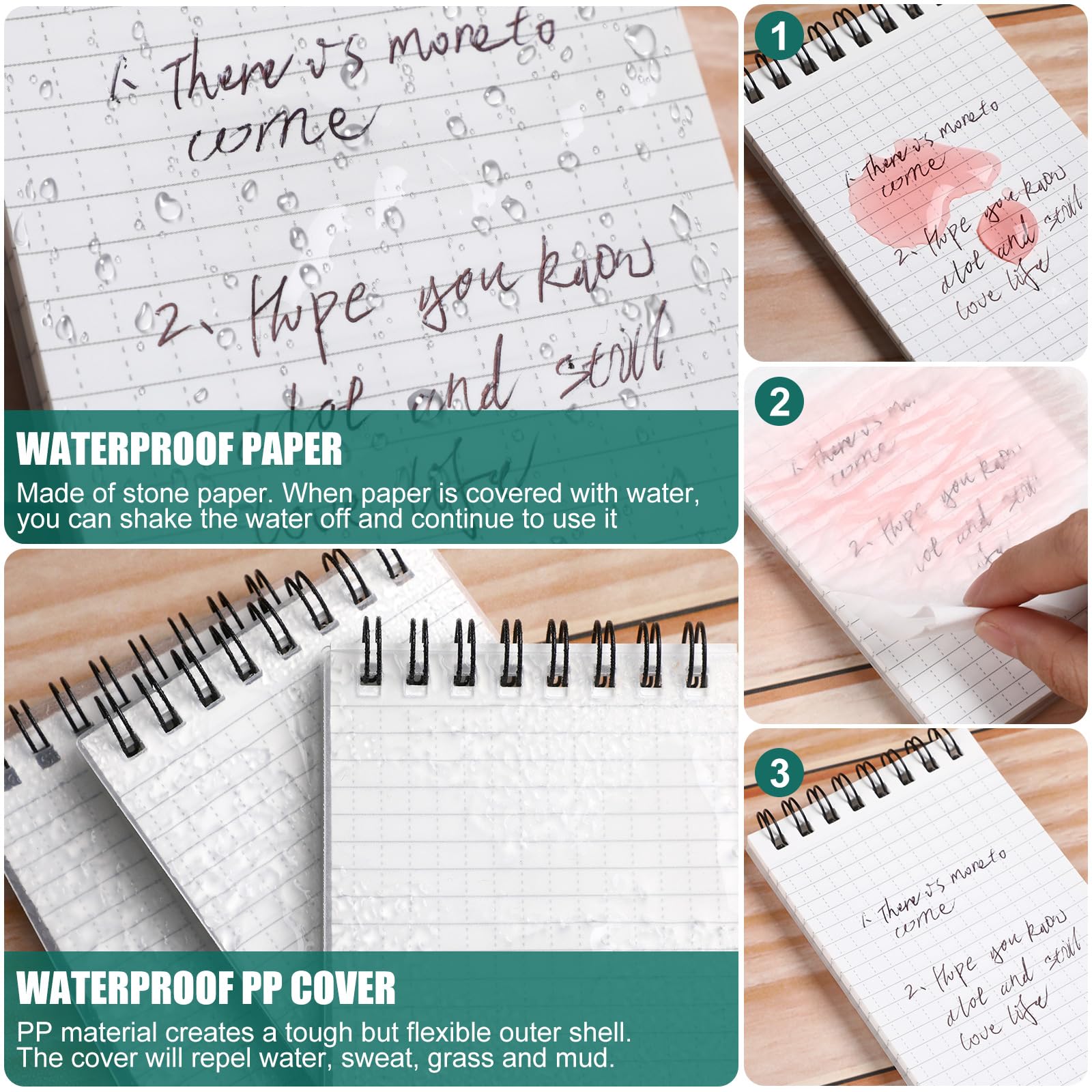 Snapklik.com : Qilery 12 Pcs Waterproof Notebook Graph Paper 3" X 5 ...