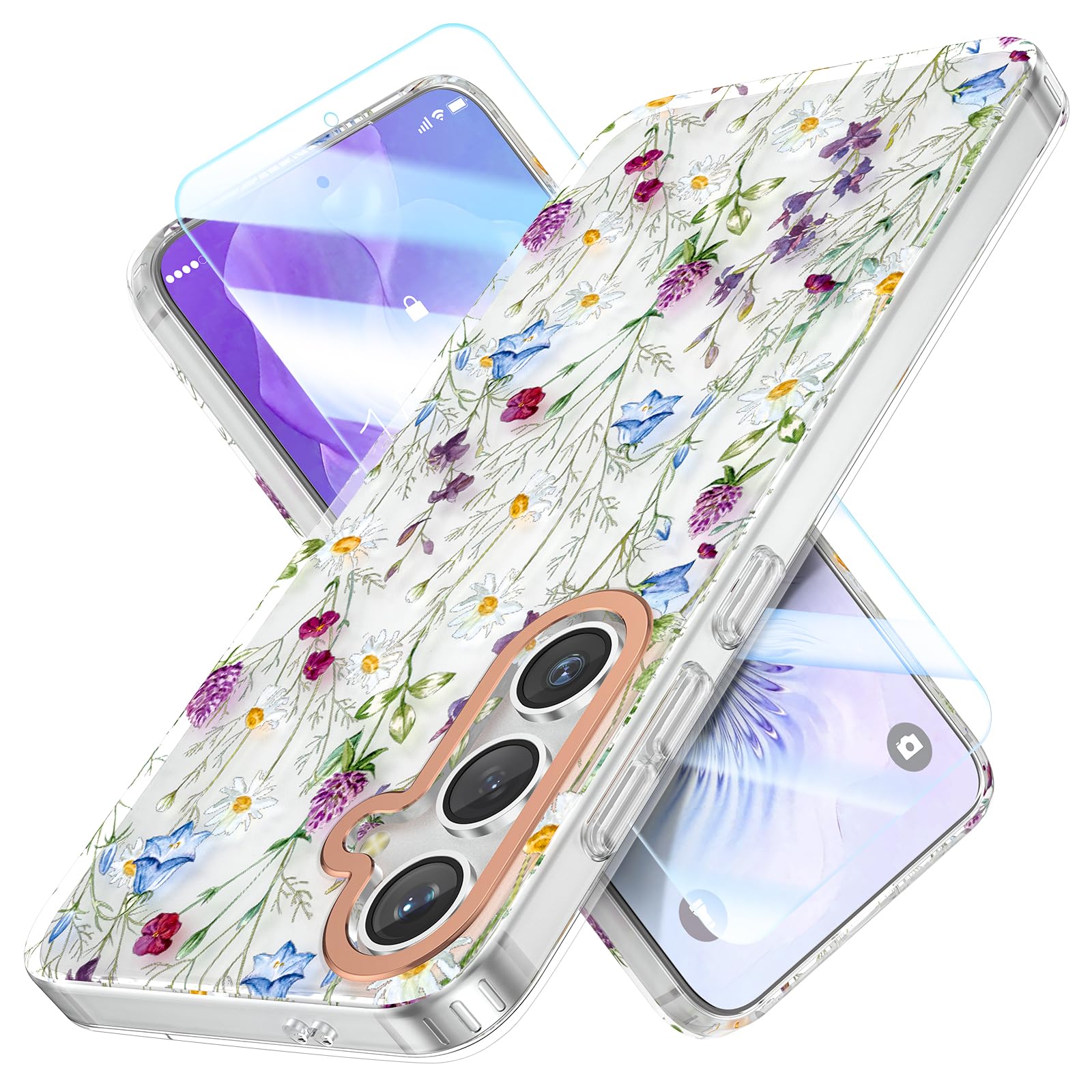 Amazon.com: MILPROX Flower Case for Samsung Galaxy S24 Plus, 【Free ...
