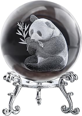 Amazon.com: 3D Laser Engraved Crystal Ball with Stand Crystal Owl ...