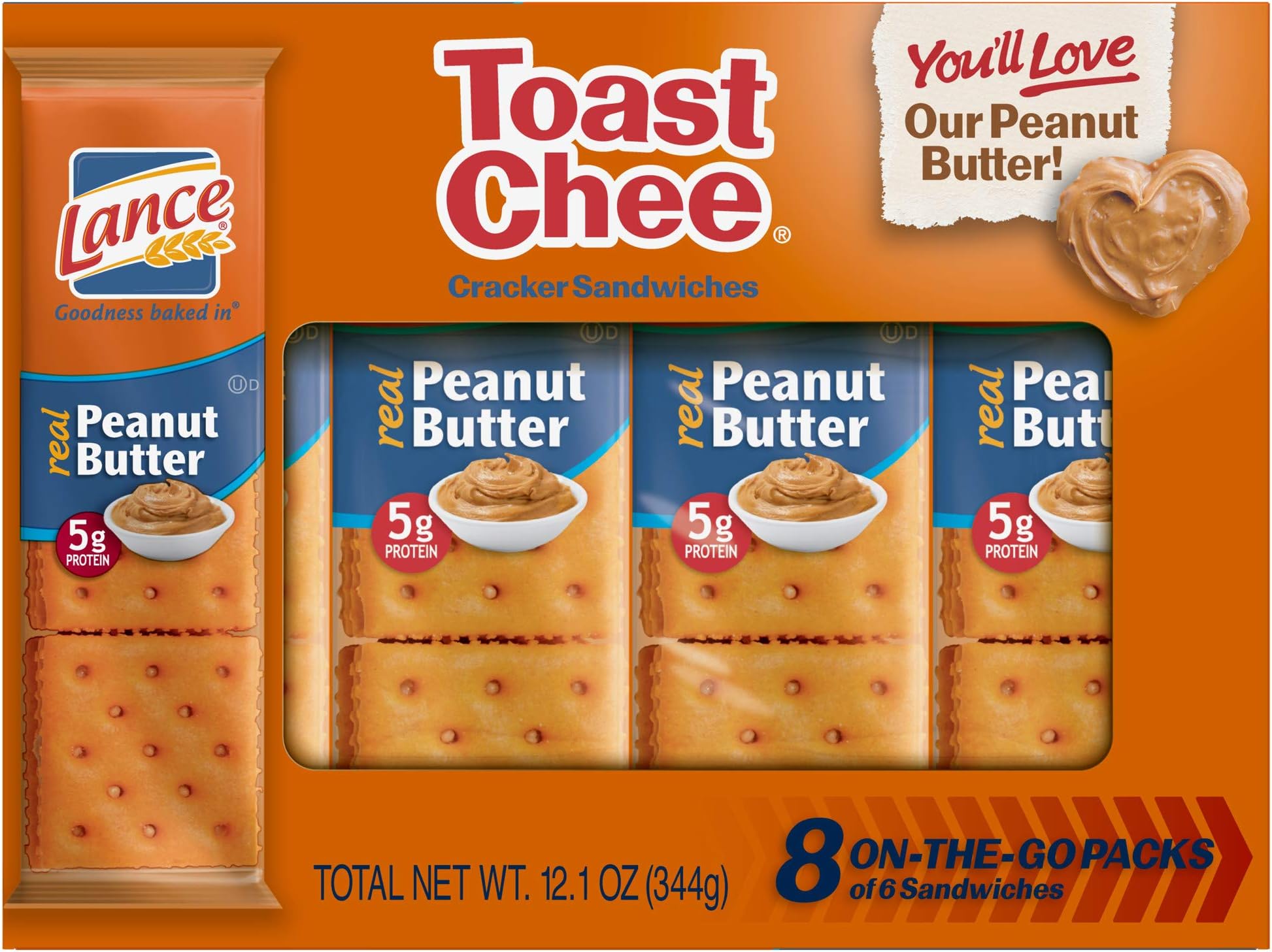 Amazon.com: Lance Toast Chee Cheddar Cheese Sandwich Crackers 8 On-The ...