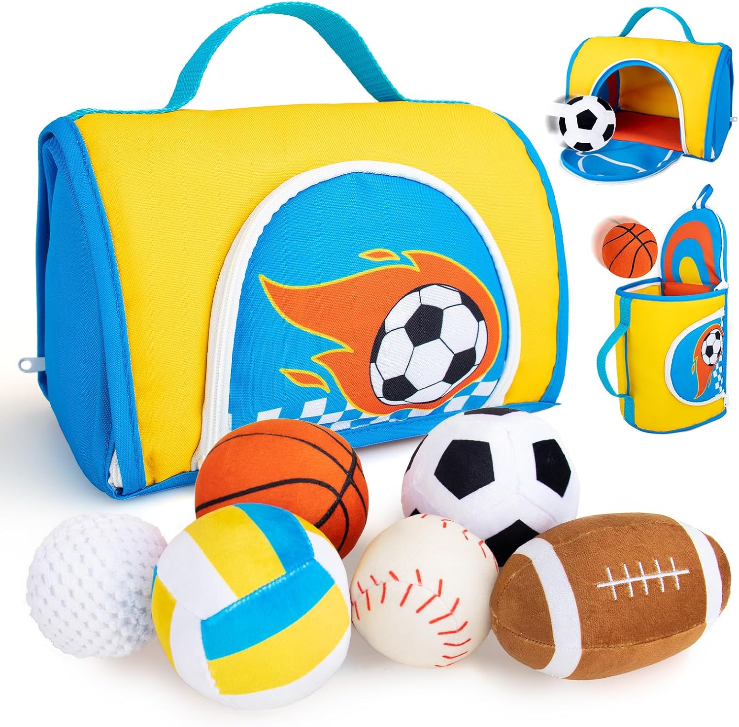 Amazon.com: teytoy My First Sports Bag for Baby,Stuffed Plush Playset ...