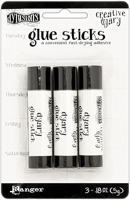 Amazon.com: Ranger DYE58601 Dylusions Creative Dyary Mini Glue Sticks 3/Pkg