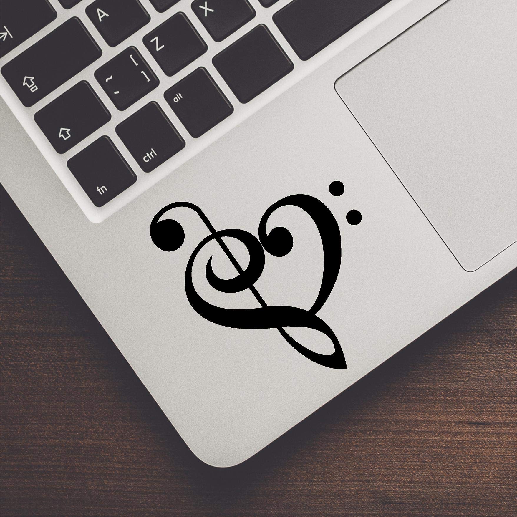 Amazon.com: Music Note Heart Treble Bass Clef Vinyl Wall Decal ...