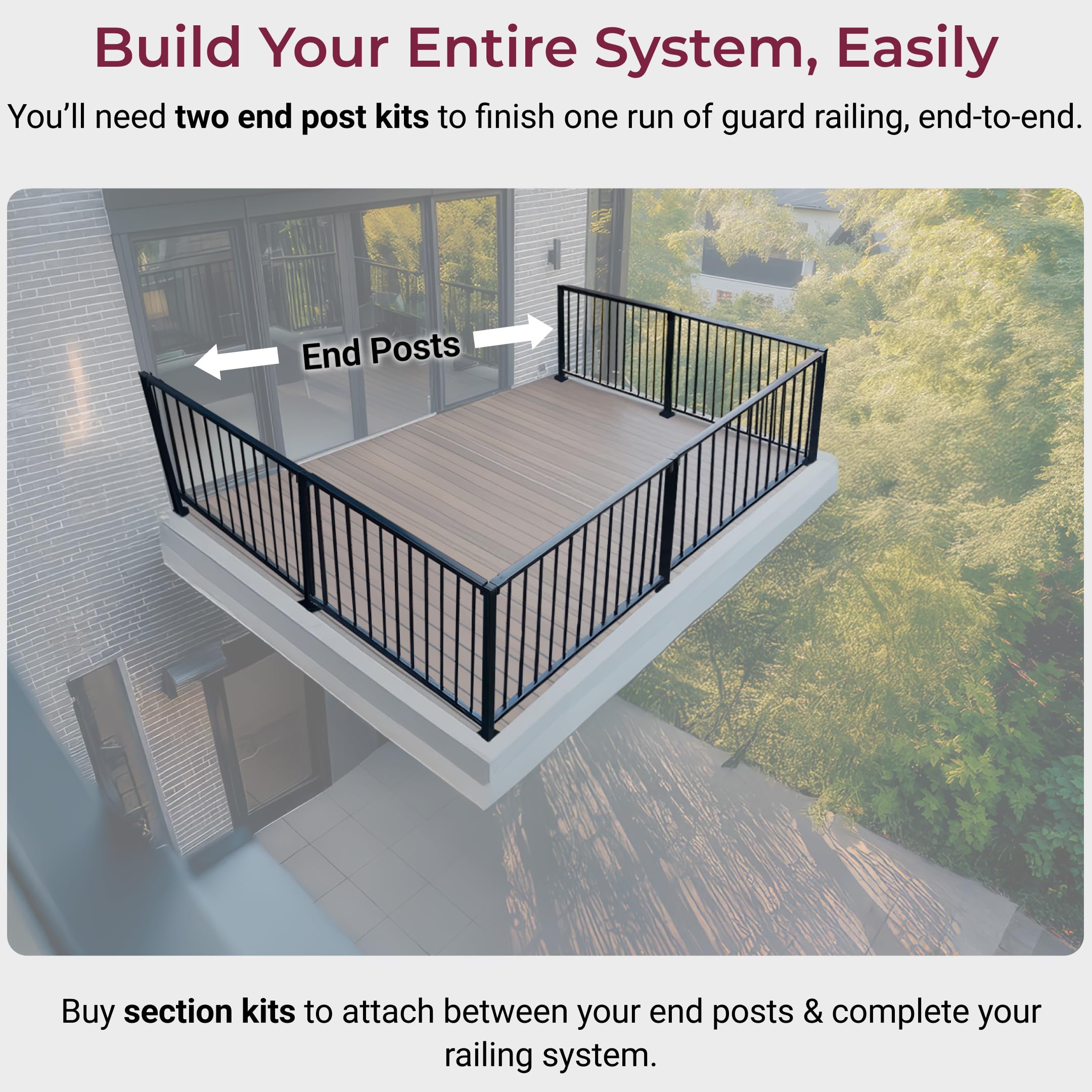 Snapklik.com : CR Fence & Rail V3 (ONLY) 42" H Vertical Guard Rail 2X ...