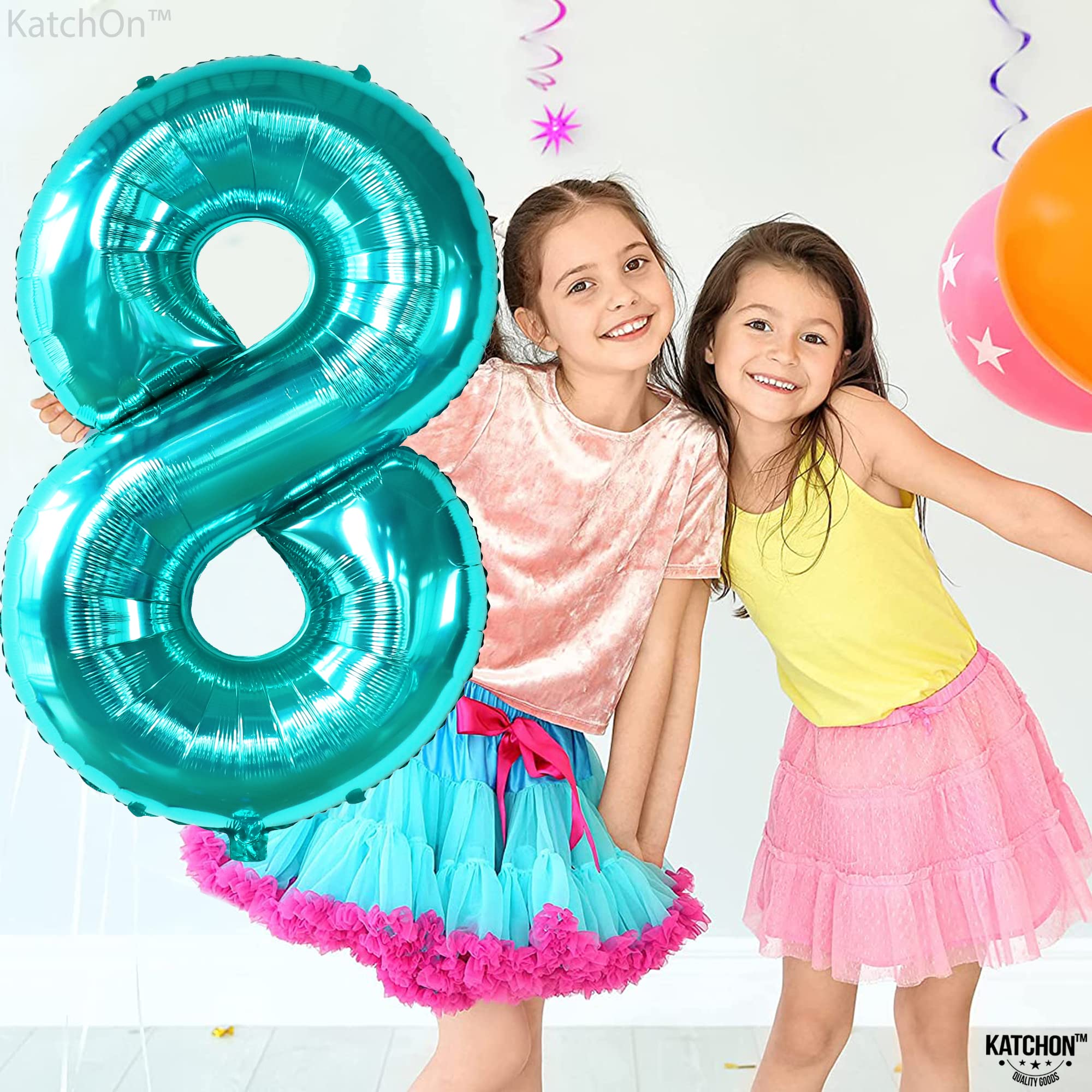 Snapklik.com : Giant Blue Teal Number 8 Balloons - 40 Inch Aqua Teal ...