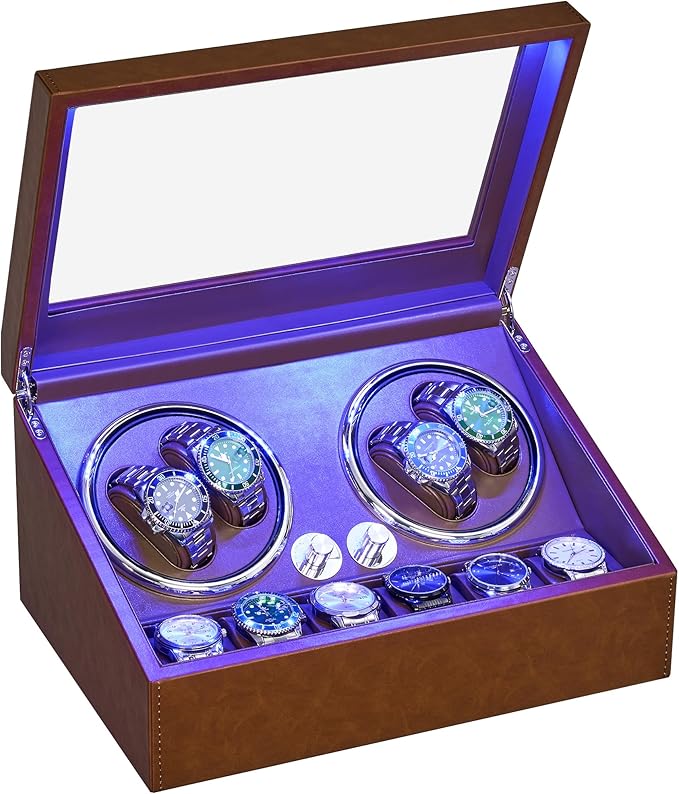 Amazon.com: ANWBROAD Watch Winder for Automatic Watches 4 Watch Rotator ...