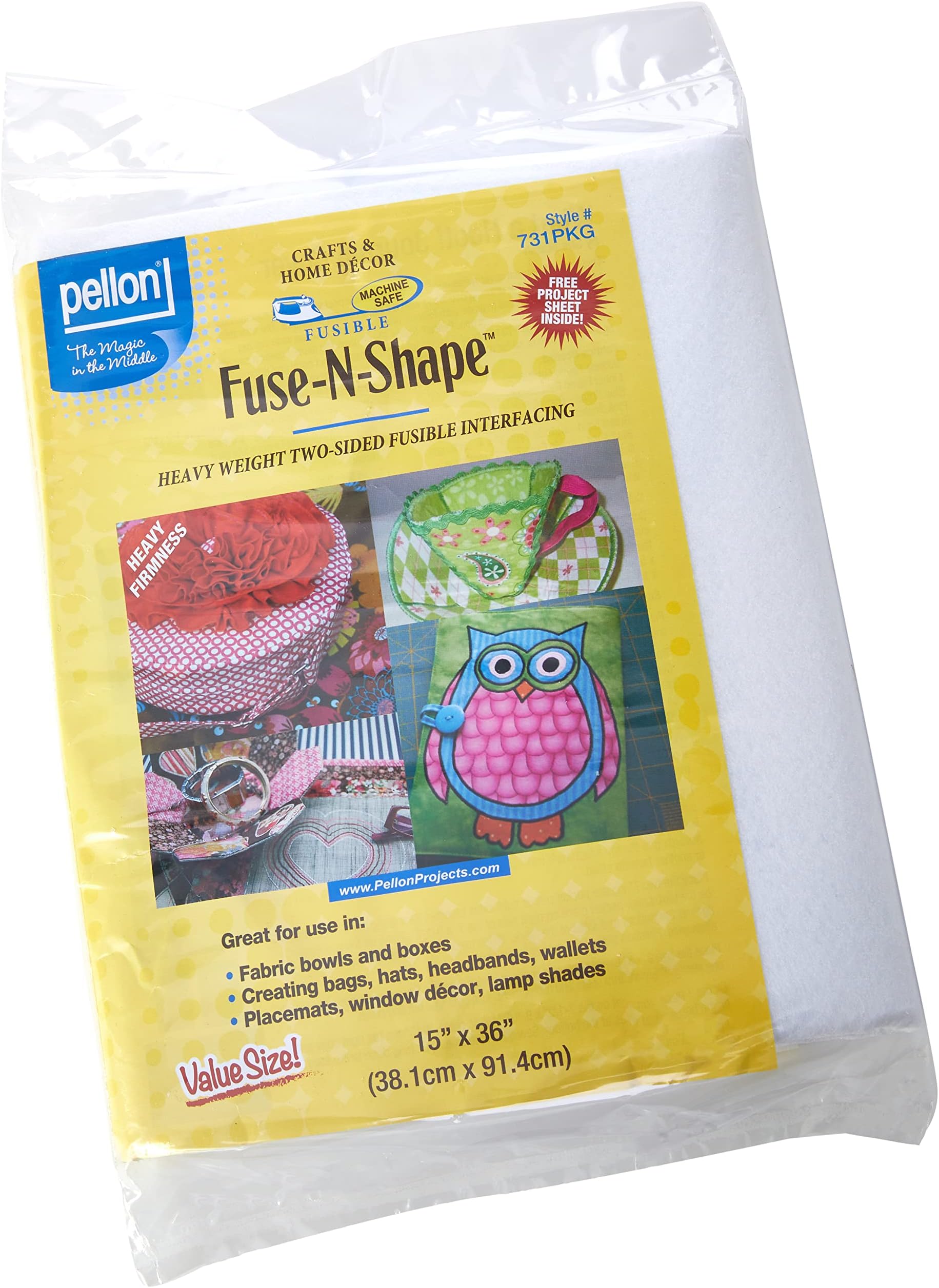 Amazon.com: Pellon 15 inches x 3 Yards White Fusible Interfacing (2-Pack)