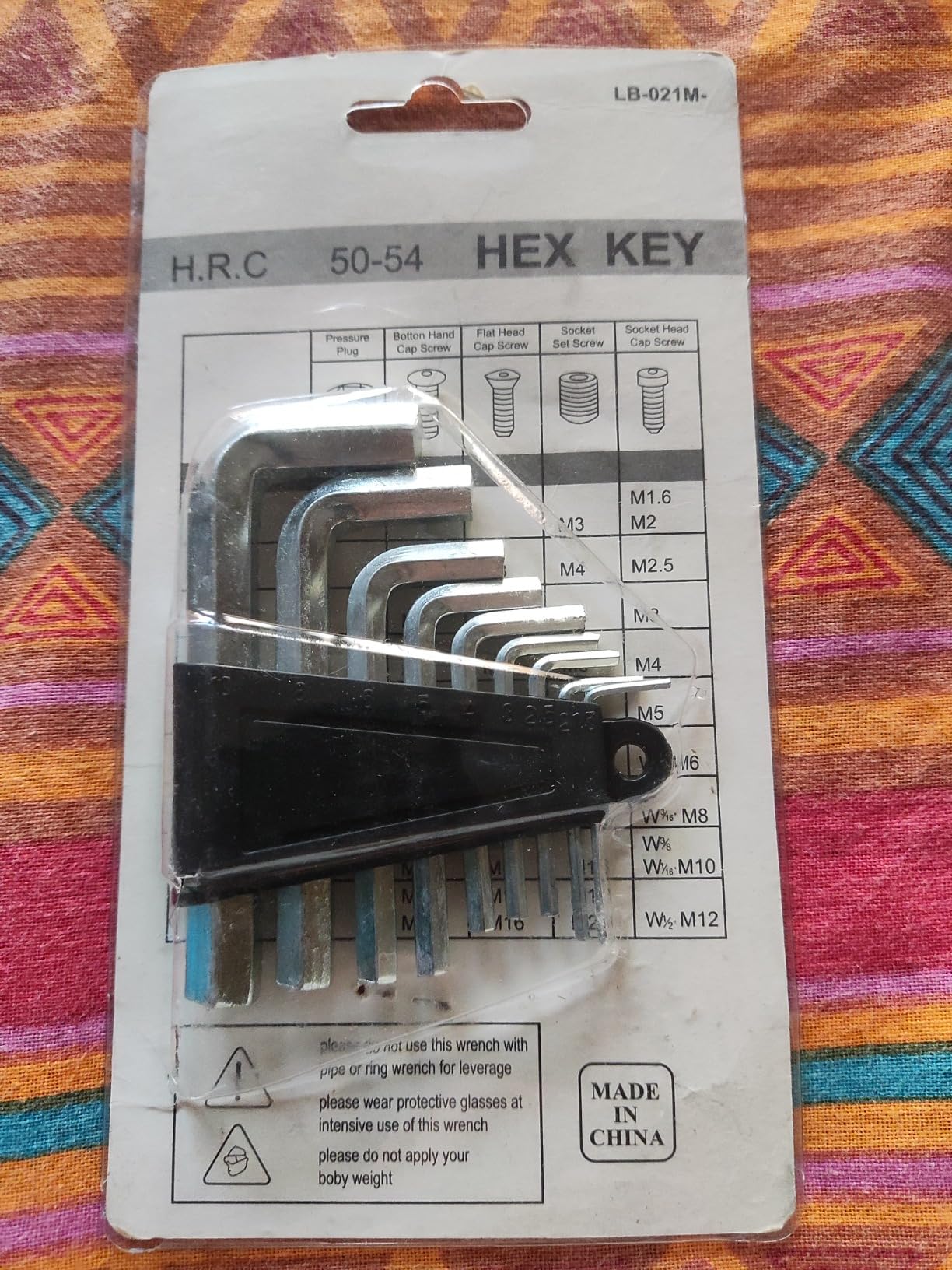 Hillgrove HGCM480M1 9Pcs Full Hex Allen Key Kit Bolt Spanner Goti ...