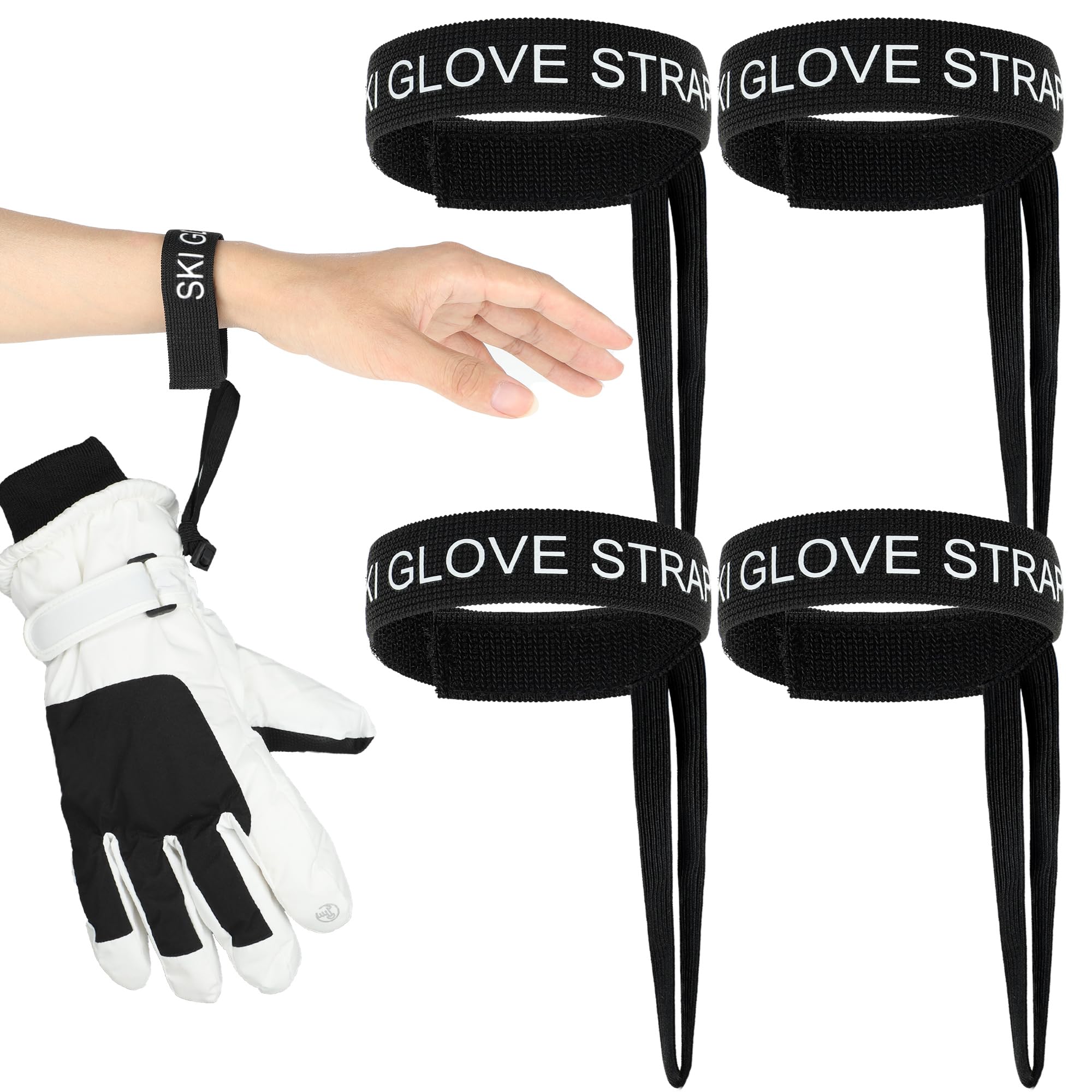 Maniaacer 4 PCS Sport Glove Safety Strap Elastic Ski Glove Strap ...