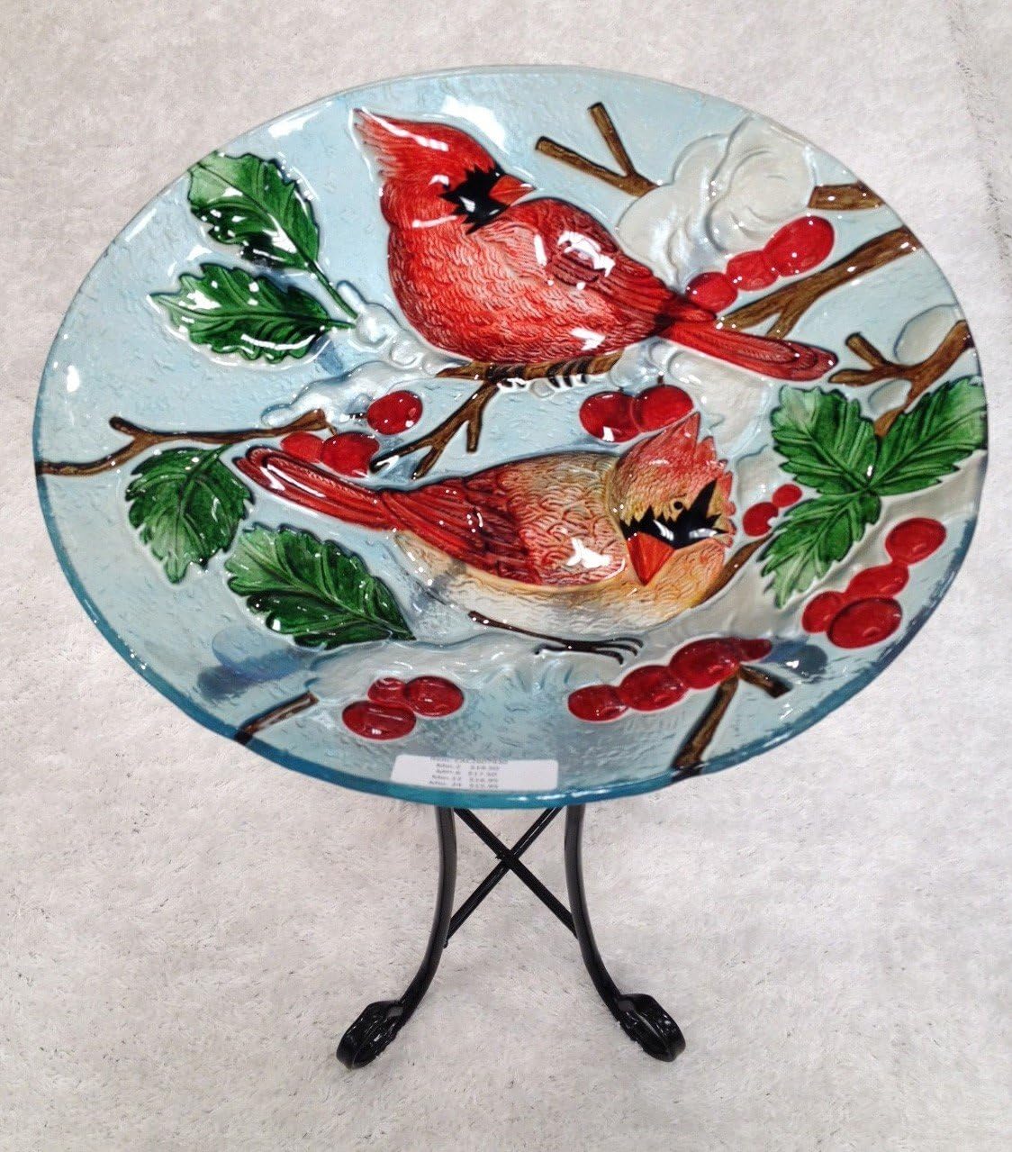 18" Red Bird Glass Bowl/birdbath and Stand Combo : Amazon.ca: Home