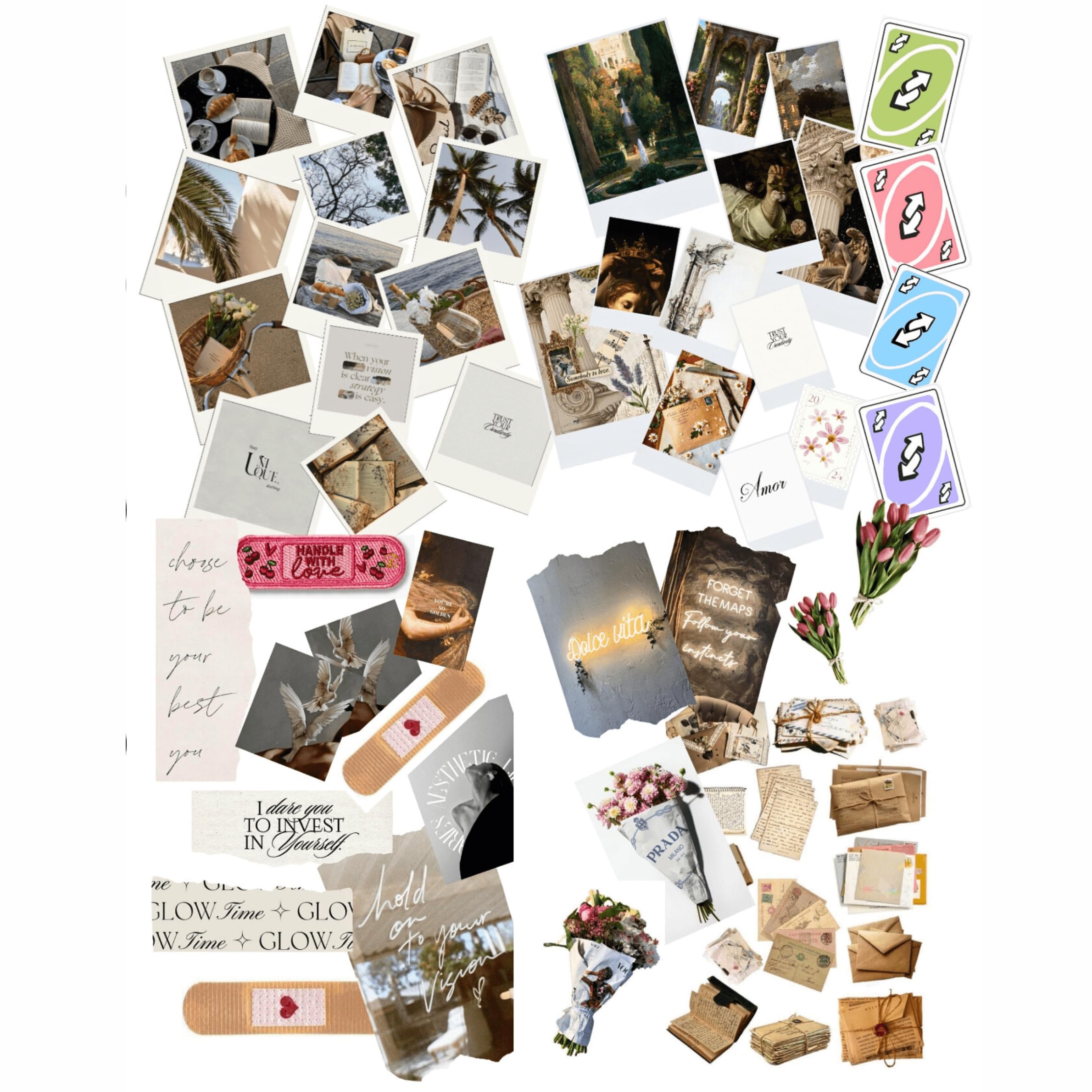 Vinyl Stickers, Polaroid Aesthetic Stickers, 120 Pieces, Retro Vintage ...
