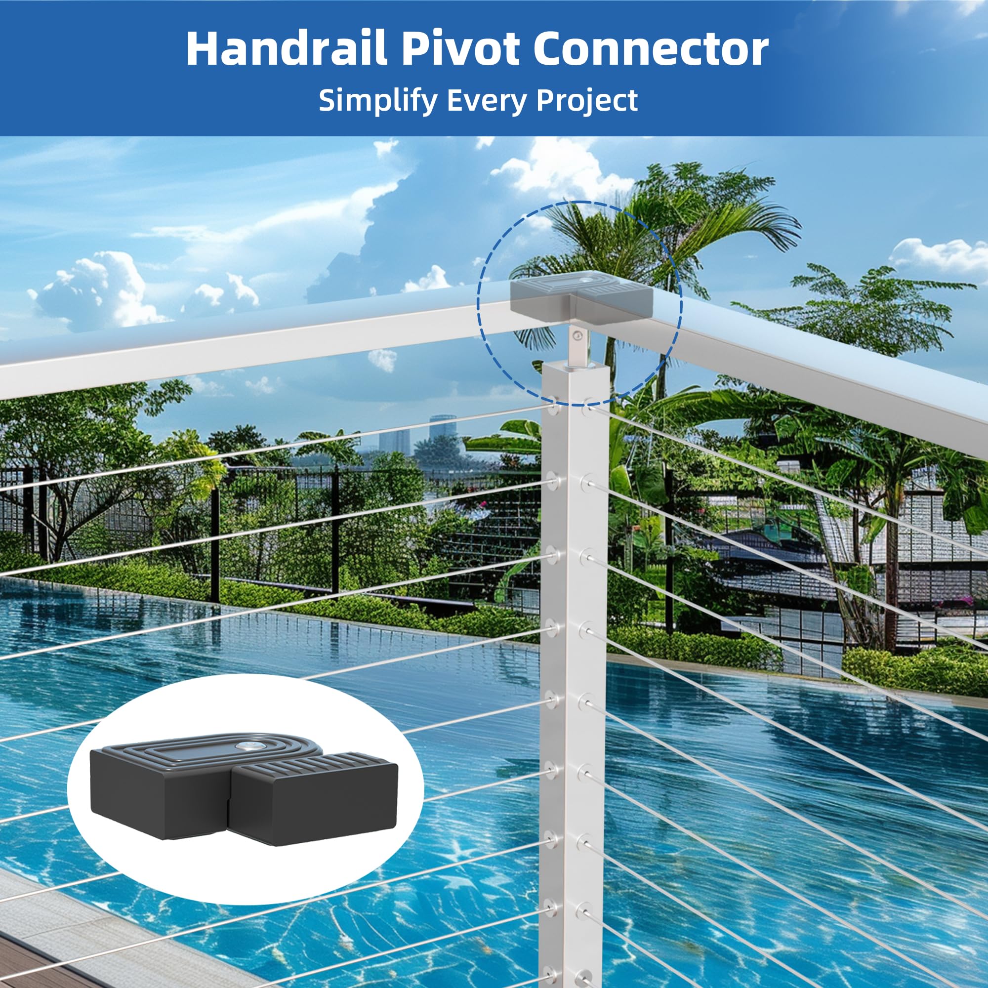 Snapklik.com : Railing Handrail Accessories, 2 Pack Level Pivot ...