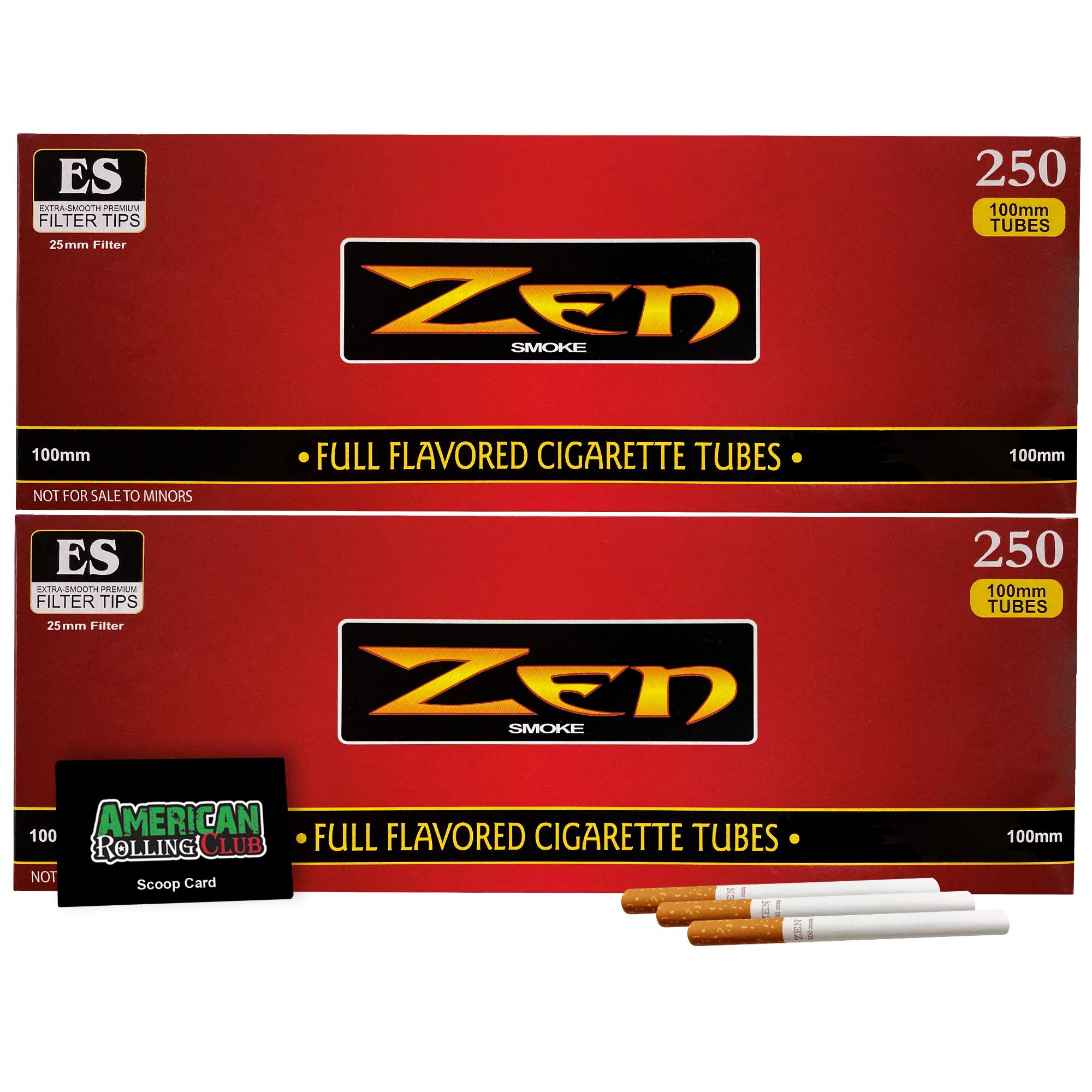 Amazon.com: Zen Cigarette Tubes | Regular | 100's | 2 Pack | 500 Tubes ...
