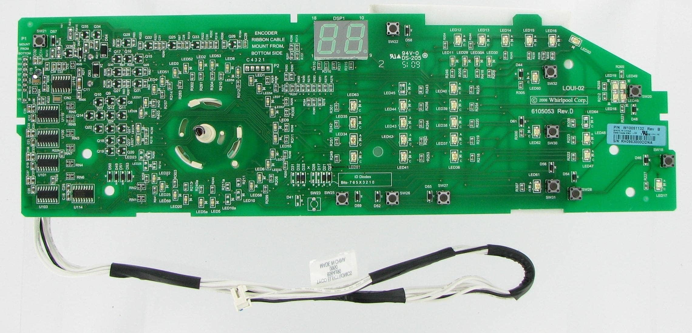 Amazon.com: Whirlpool W11116590 OEM Top Load Washer Electronic Control ...