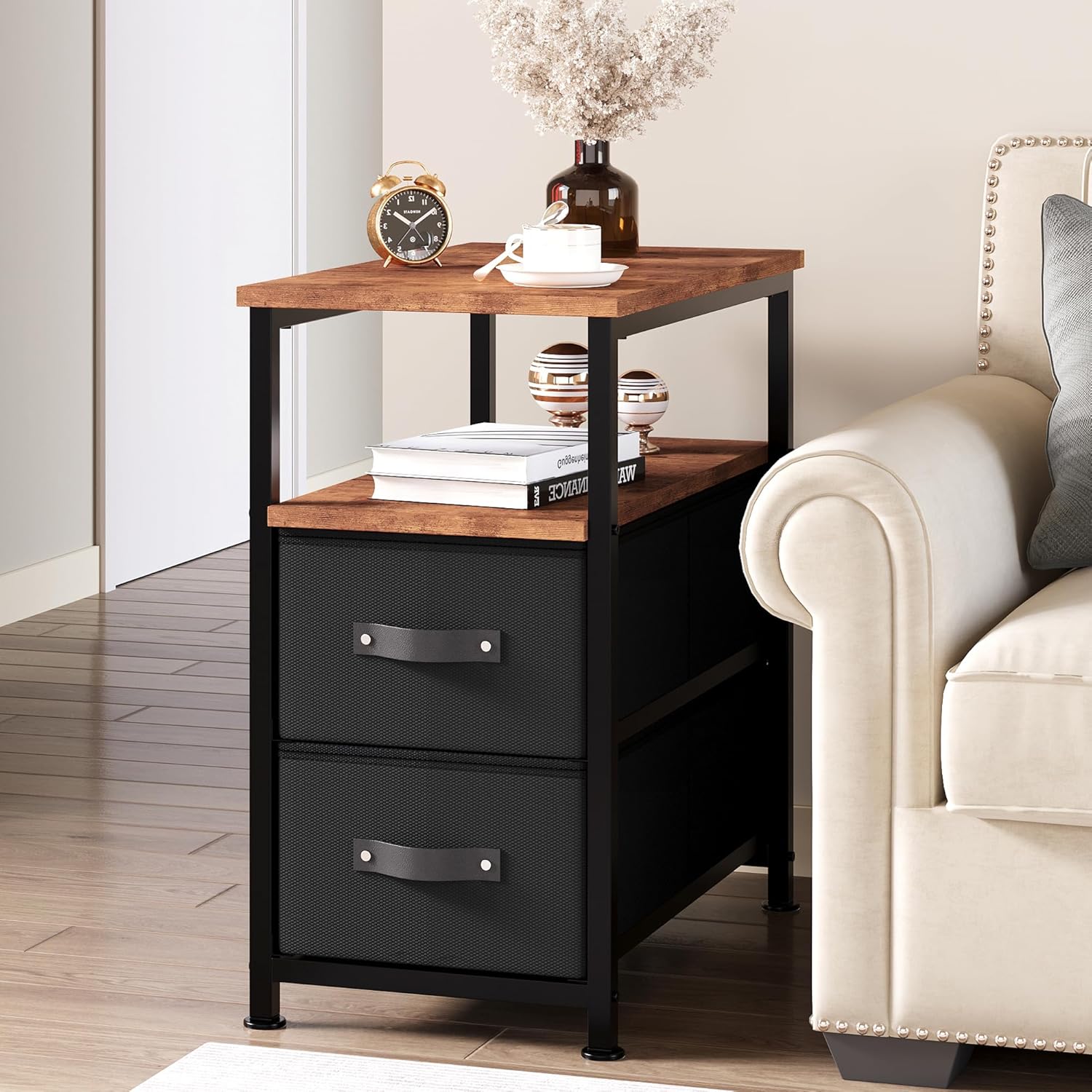 Amazon.com: Amyove End Table, Narrow Side Table with Drawer and Storage ...