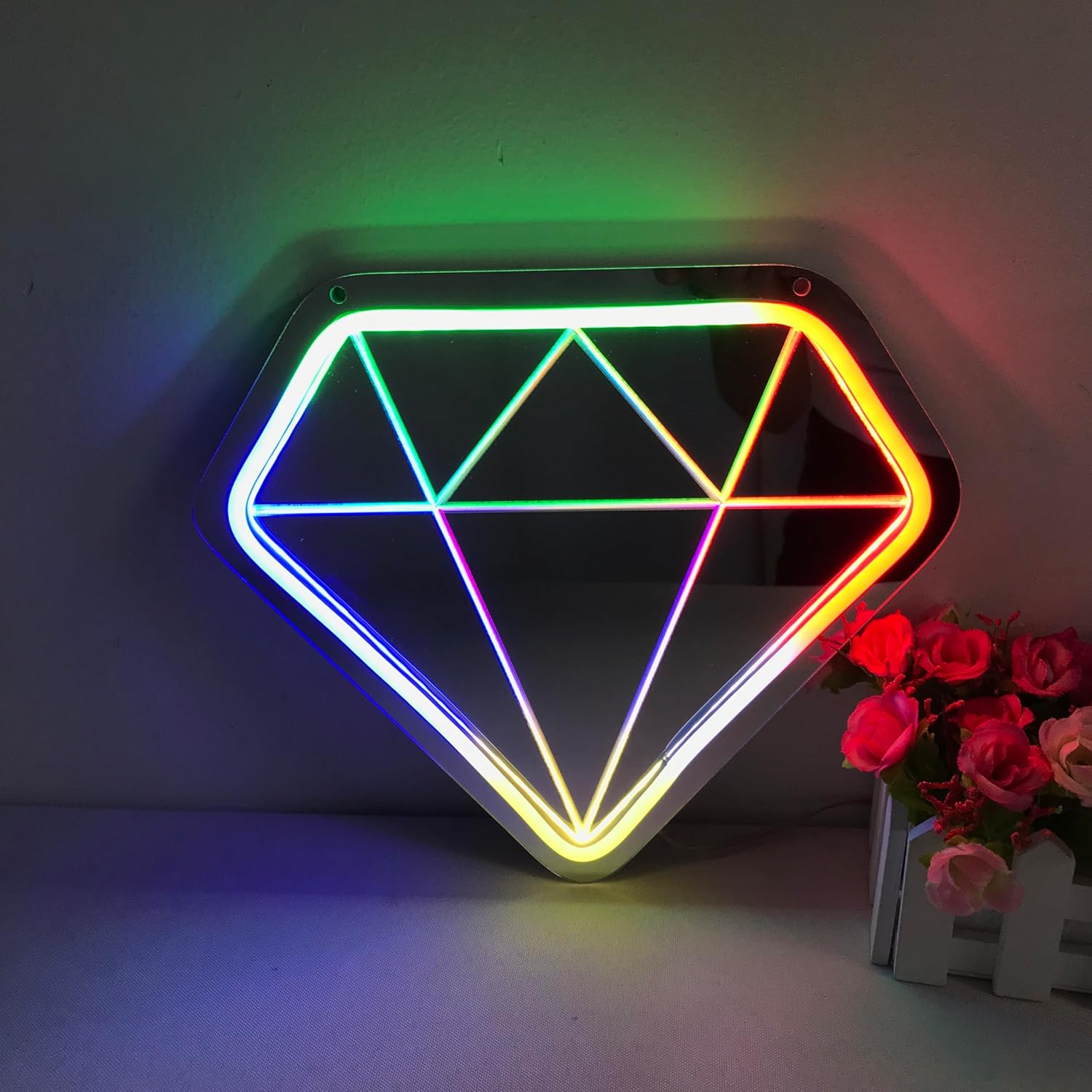 CACUINA Diamond Neon Sign Shining Led Neon Sign Shop Decoration ...
