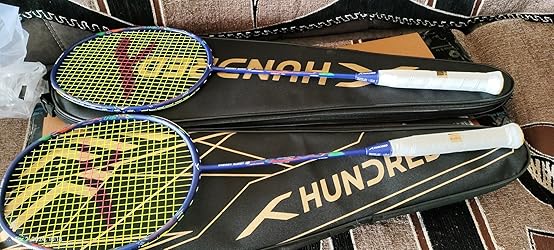 Buy Hundred Energy Burst 18 Strung Badminton Racket with Full Cover ...
