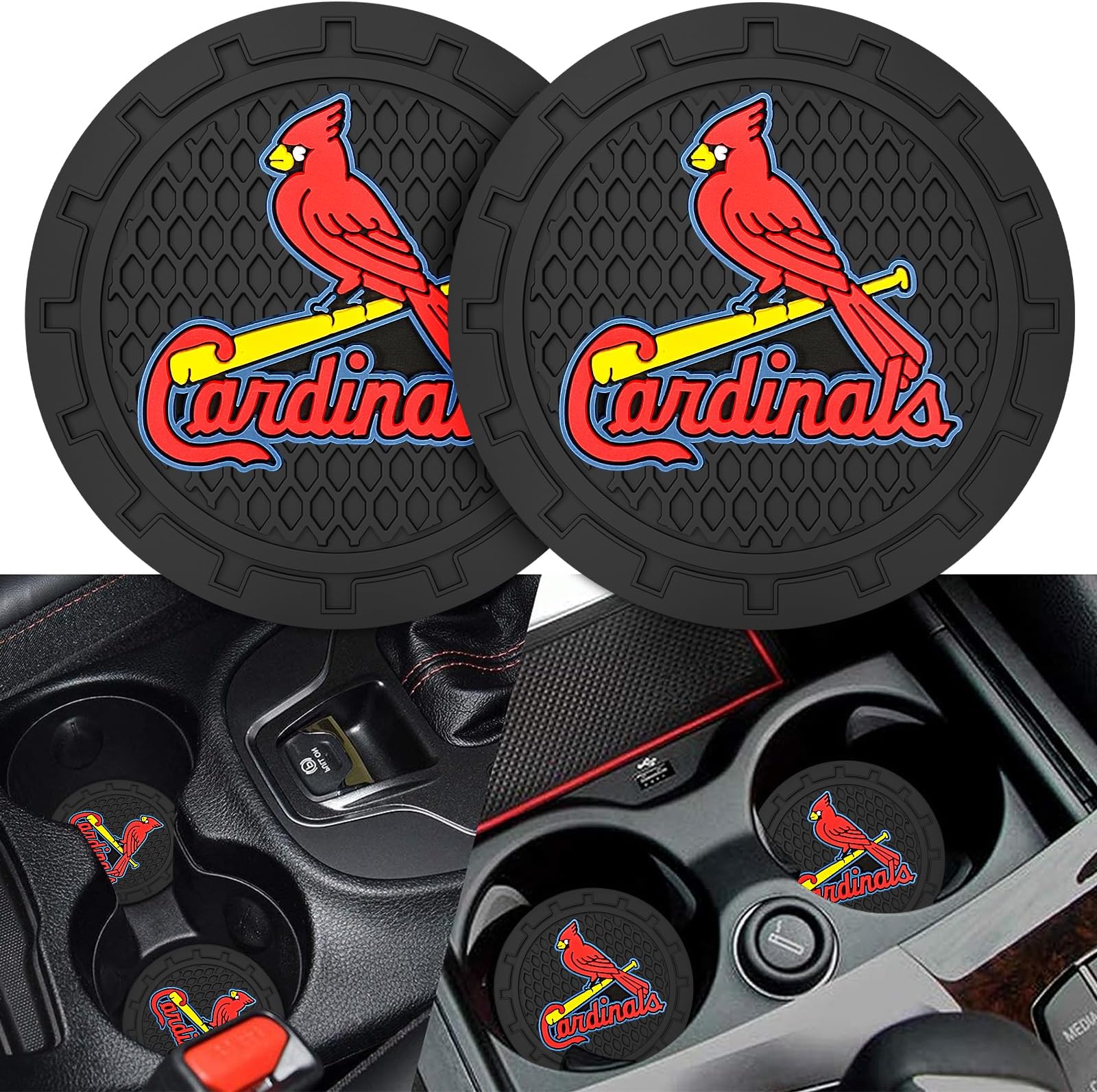 Amazon.com: for St. Louis Cardinals Car Cup Holder Coasters, Silicone ...