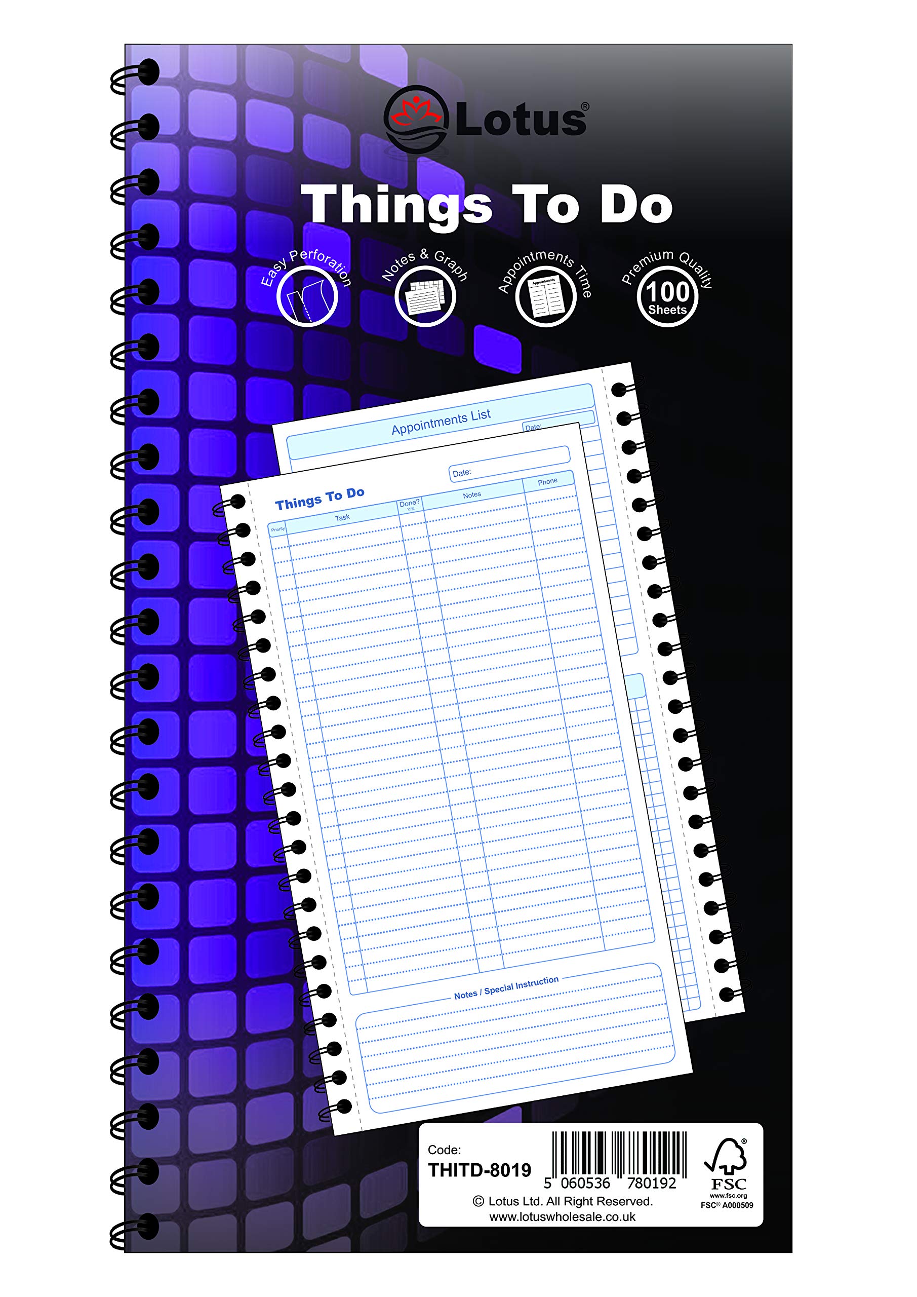 Things to Do Today Pad | Spiral Bound | Perforated Pages | Appointments ...
