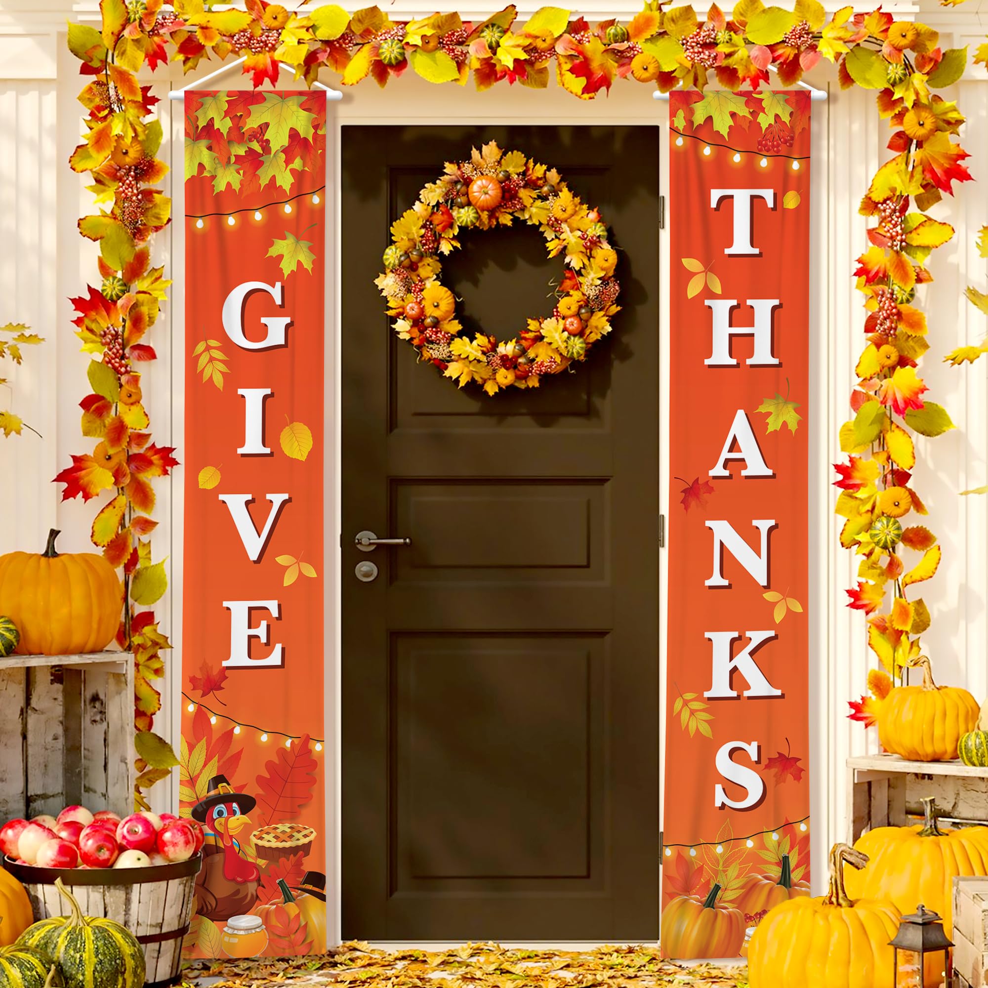 Amazon.com: KatchOn, Give Thanks Banner Outdoor - Large 72x12 Inch ...