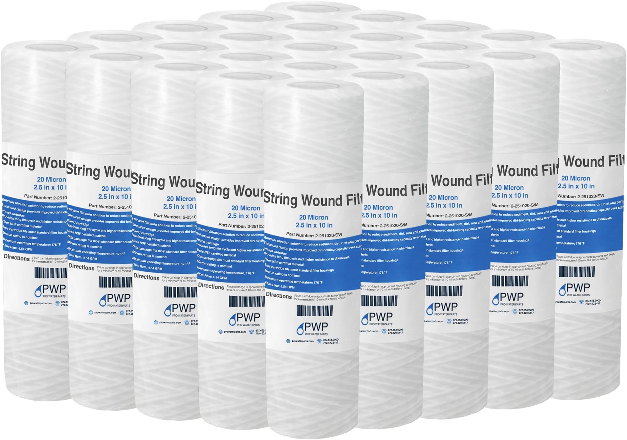 Amazon.com: Sediment String Wound Water Filter Cartridge Standard 2 ...