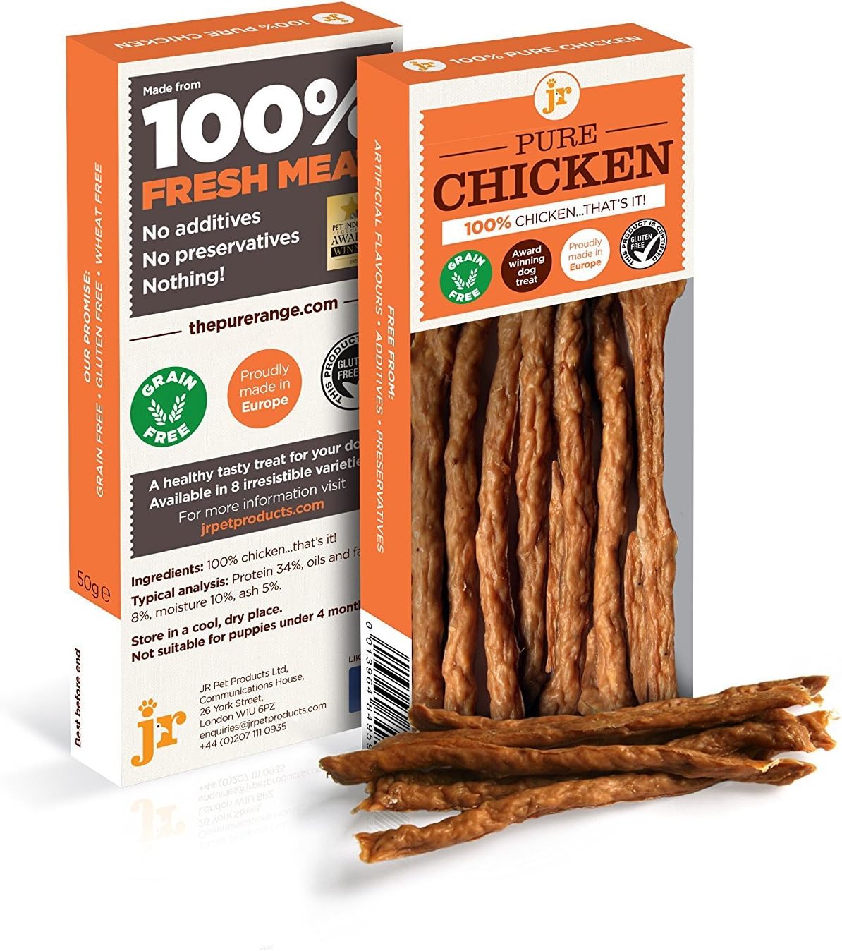 JR Pet Products Pure Dried 100% Fresh Meat Dog Treat Sticks Gluten ...