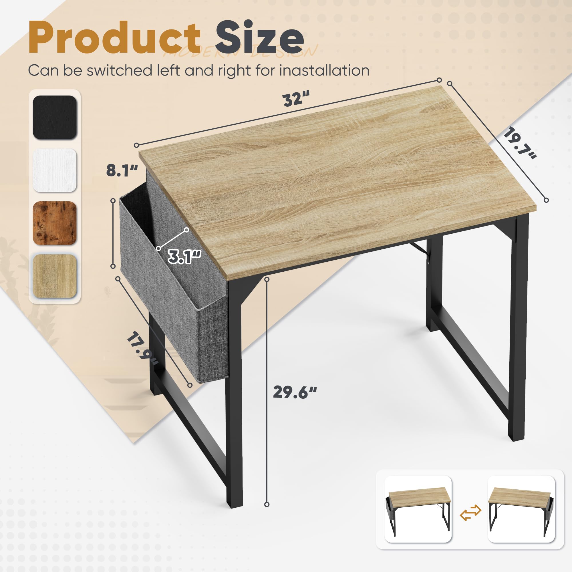 Snapklik.com : Shahoo Computer Desk 32 Inch Small Office Writing Work ...