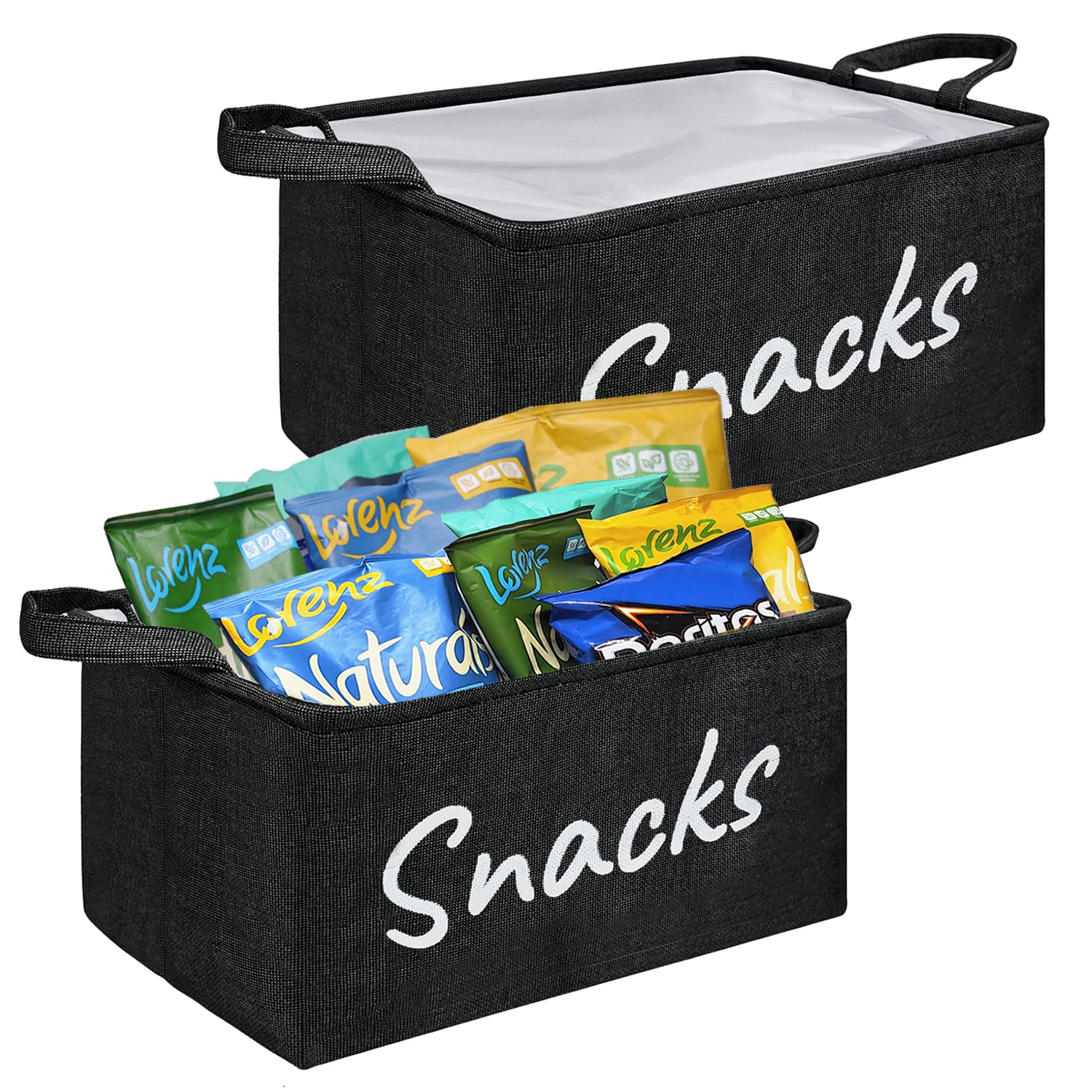 Amazon.com: BmBpWOW 2PCS Snack Bin for Pantry - Snack Storage Basket ...