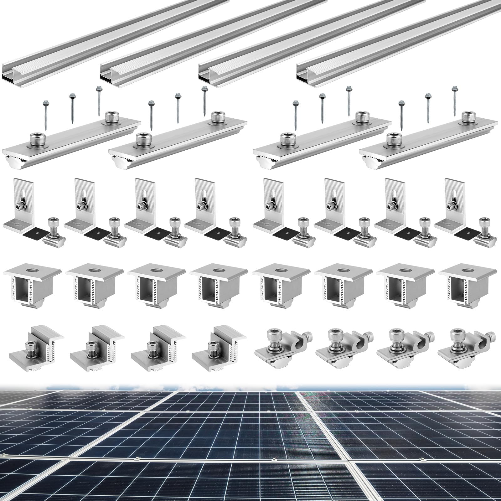 Amazon.com: Tandefio Solar Panel Mounting Kit for 4 Solar Panels or 5 ...