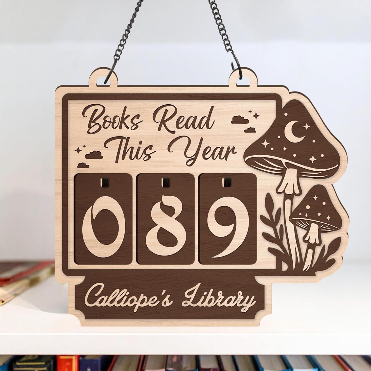 Amazon.com: Nazenti Personalized Books Read Tracker Sign, Custom Books ...