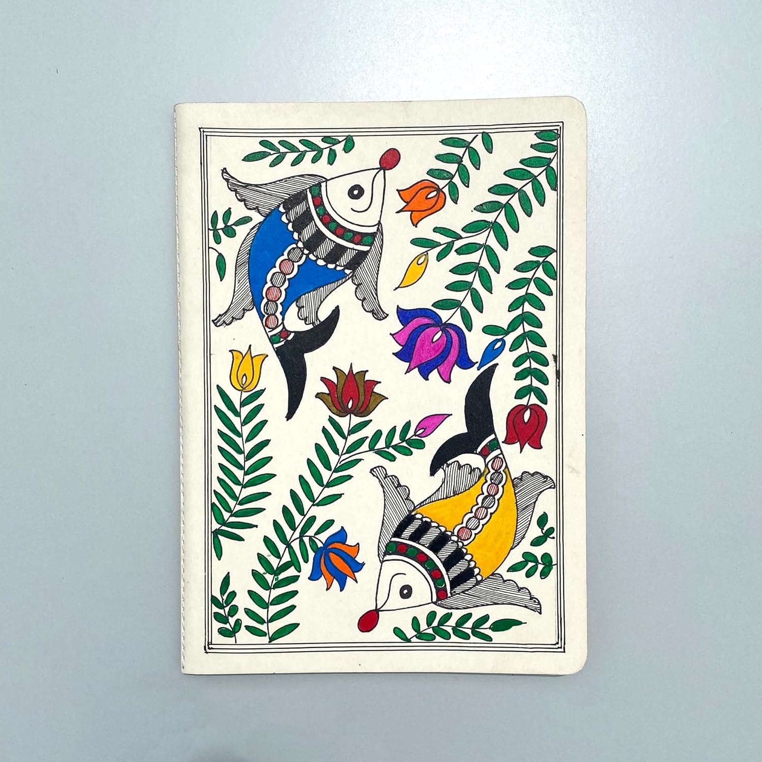 Mythila Hand-Painted A5 Notebook/Soft Cover 96 Pages/Unruled/Madhubani ...